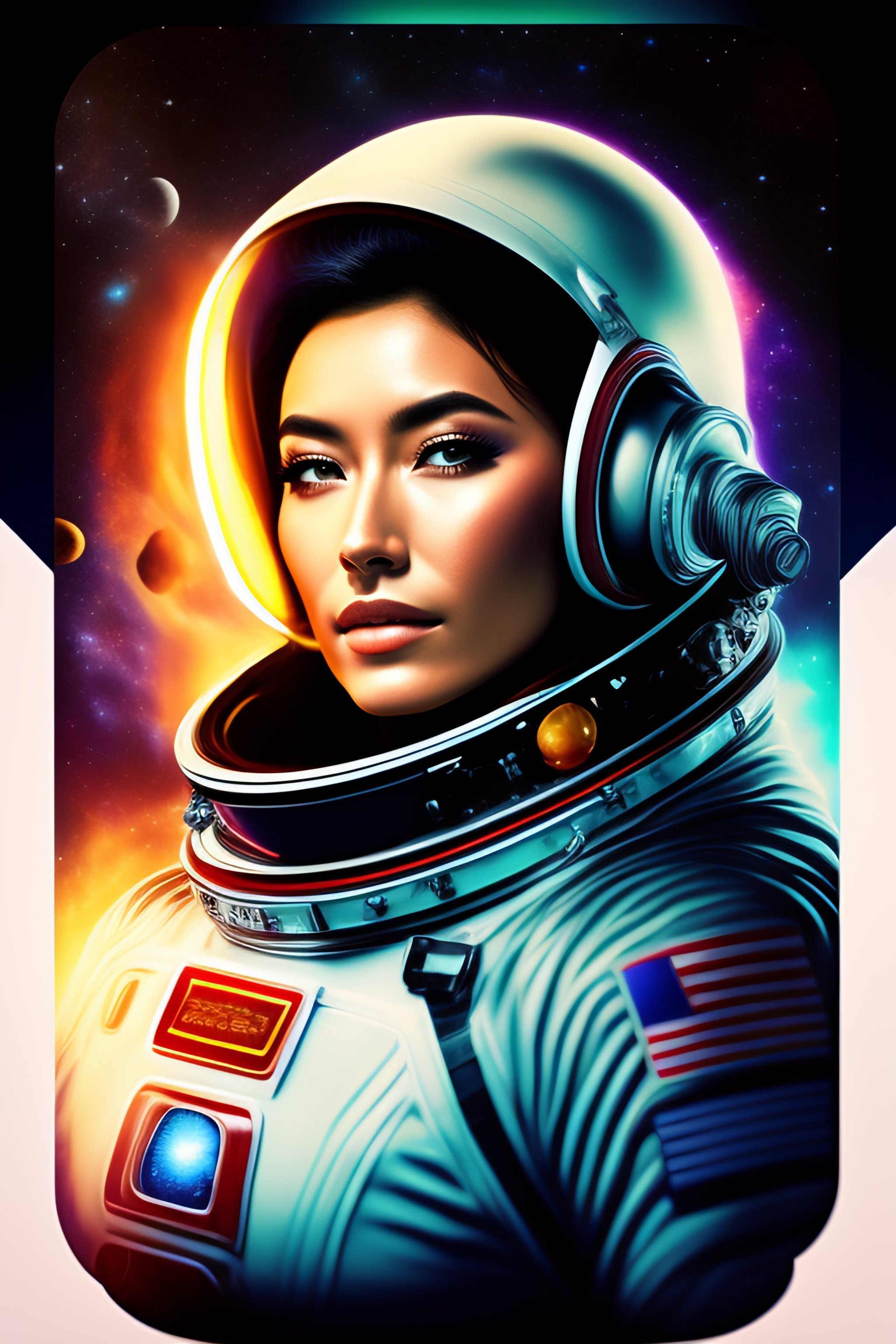 Lexica - Space tourist, portrait photo, passport, space suite, comics ...