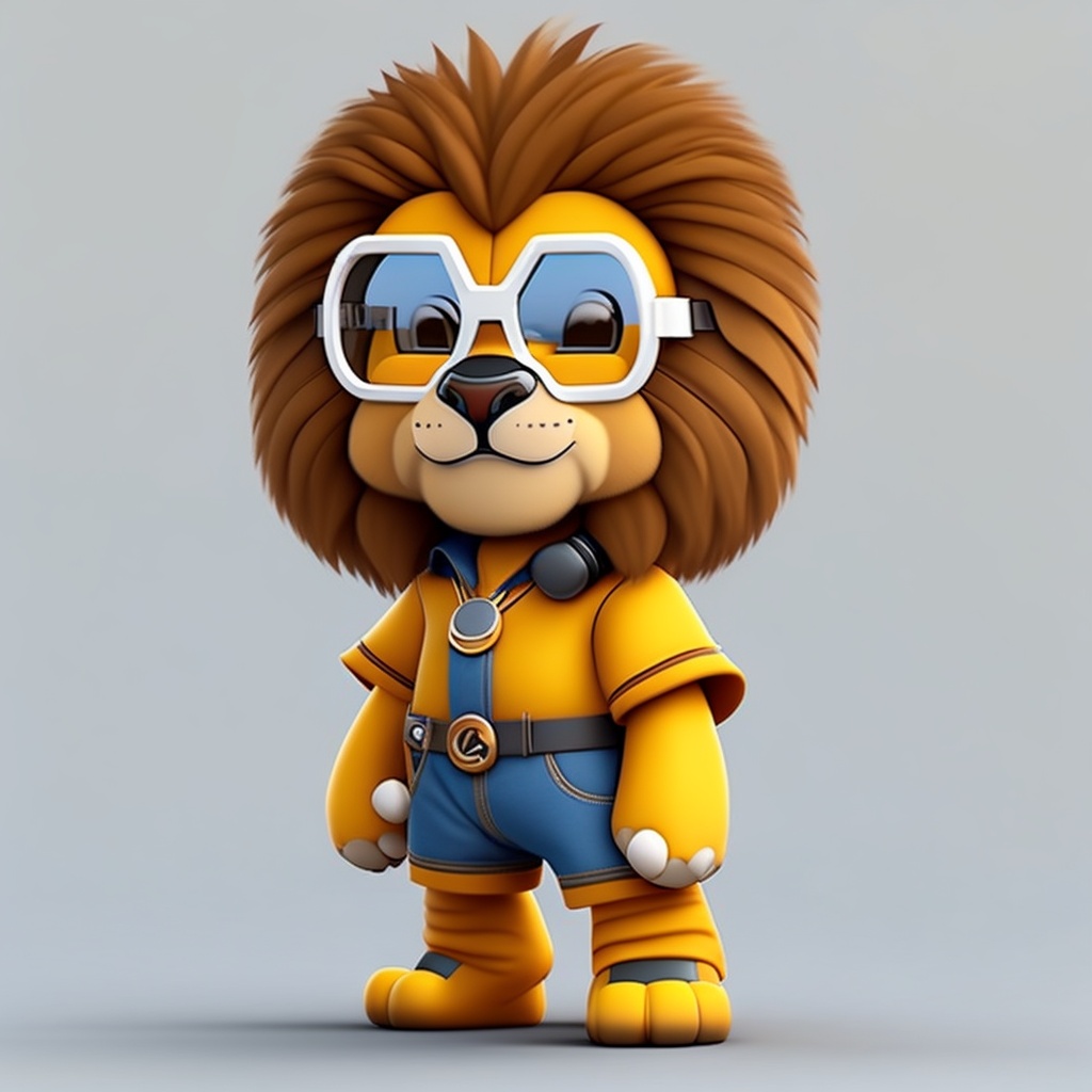 Lexica - Draw a lion, cartoon style, in 2D, simple, full length ...