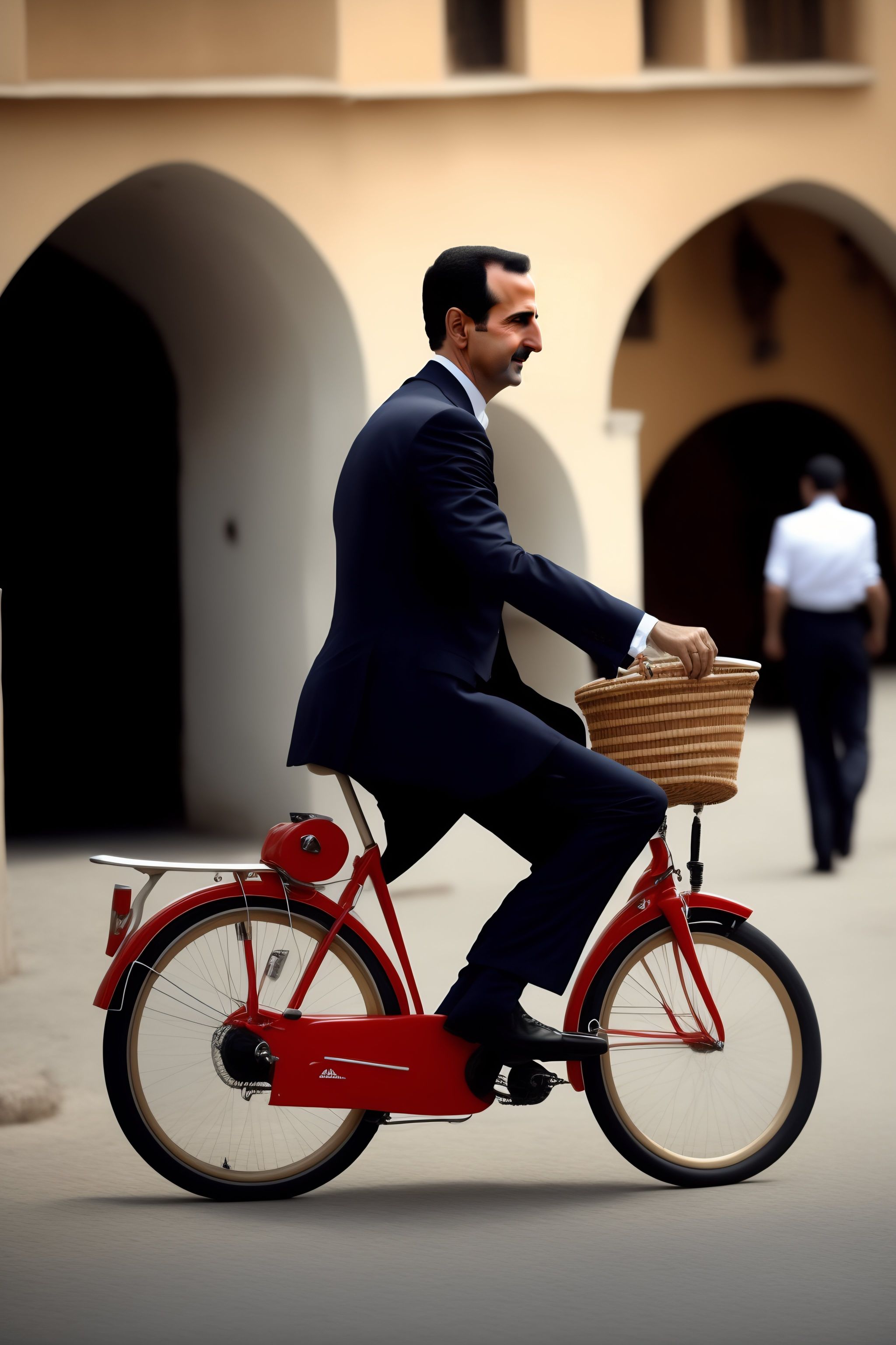 Lexica - Bashar al-Assad on a bycicle