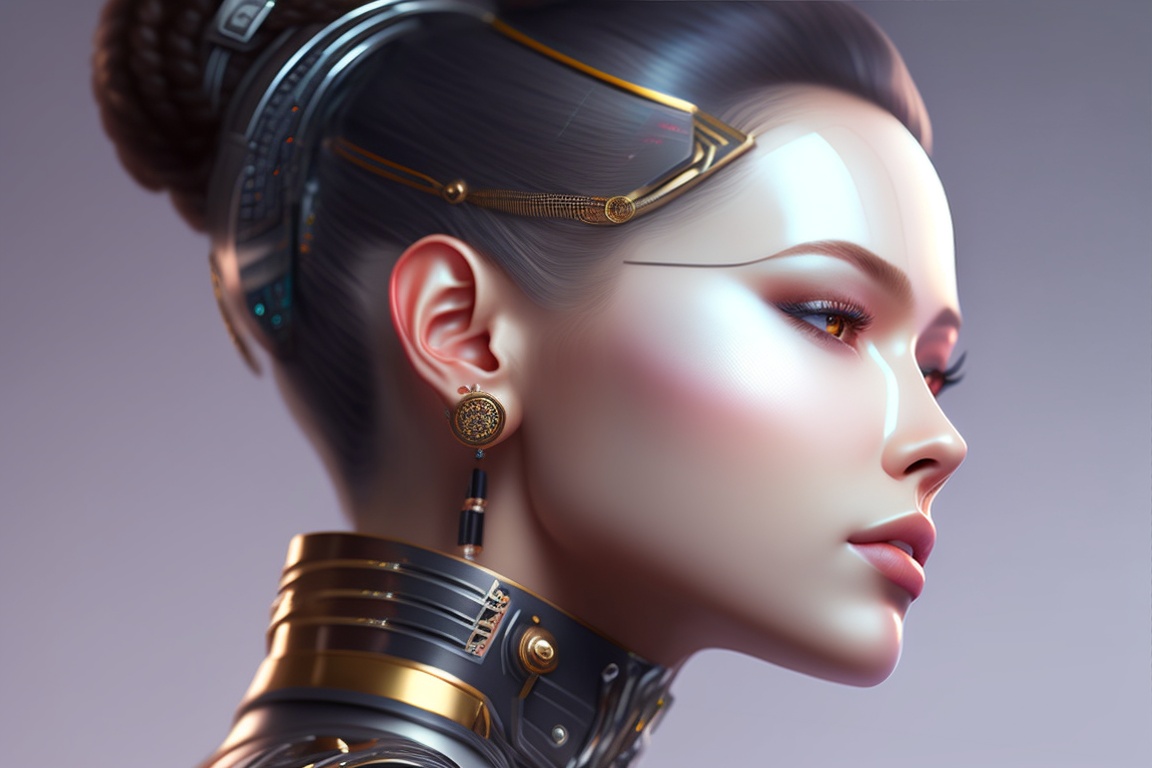 Lexica - Portrait of a robot girl, transparent neck, porcelain face and ...