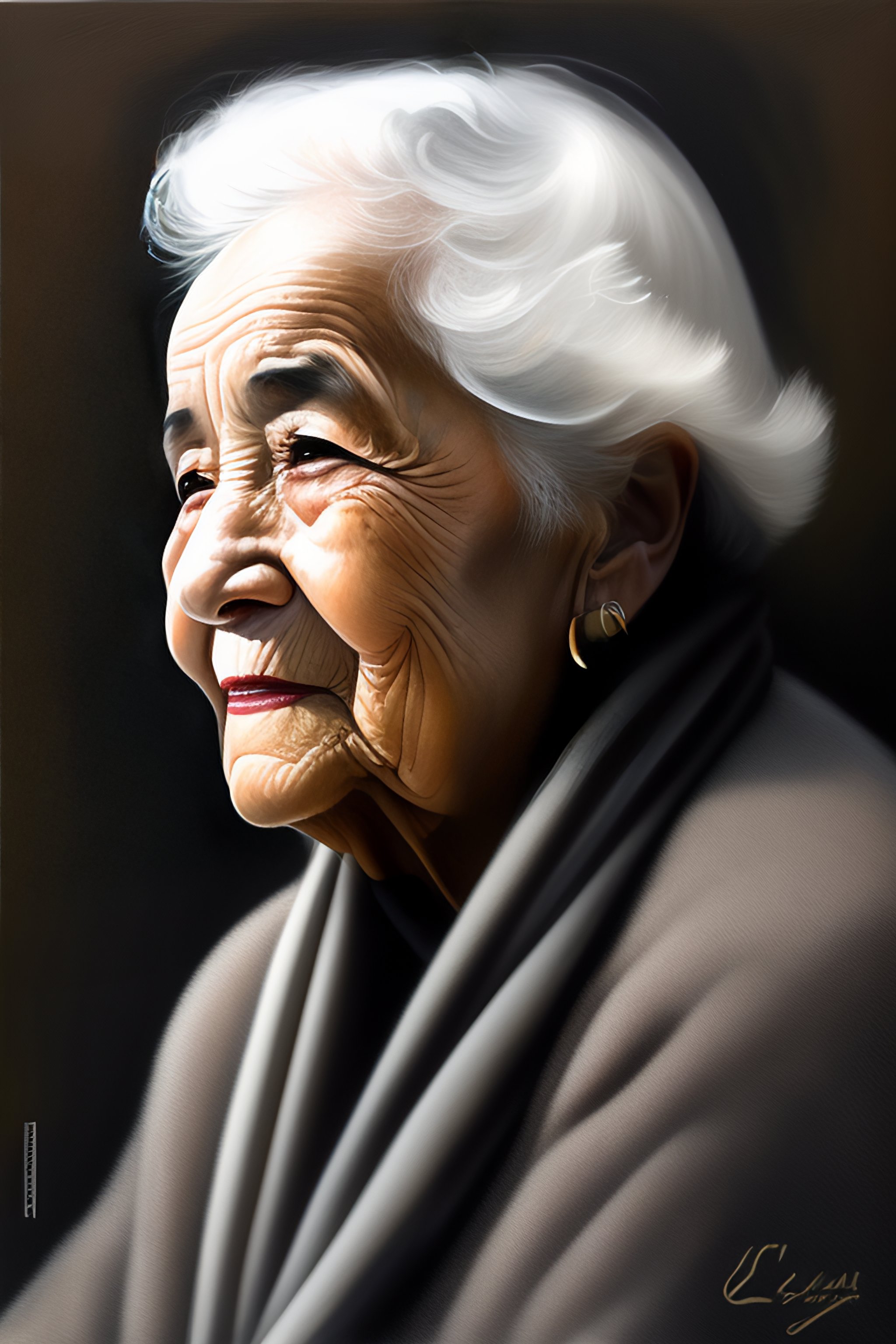 Lexica - An old person, 80 years old, olive skin, wrinkled, sad face ...