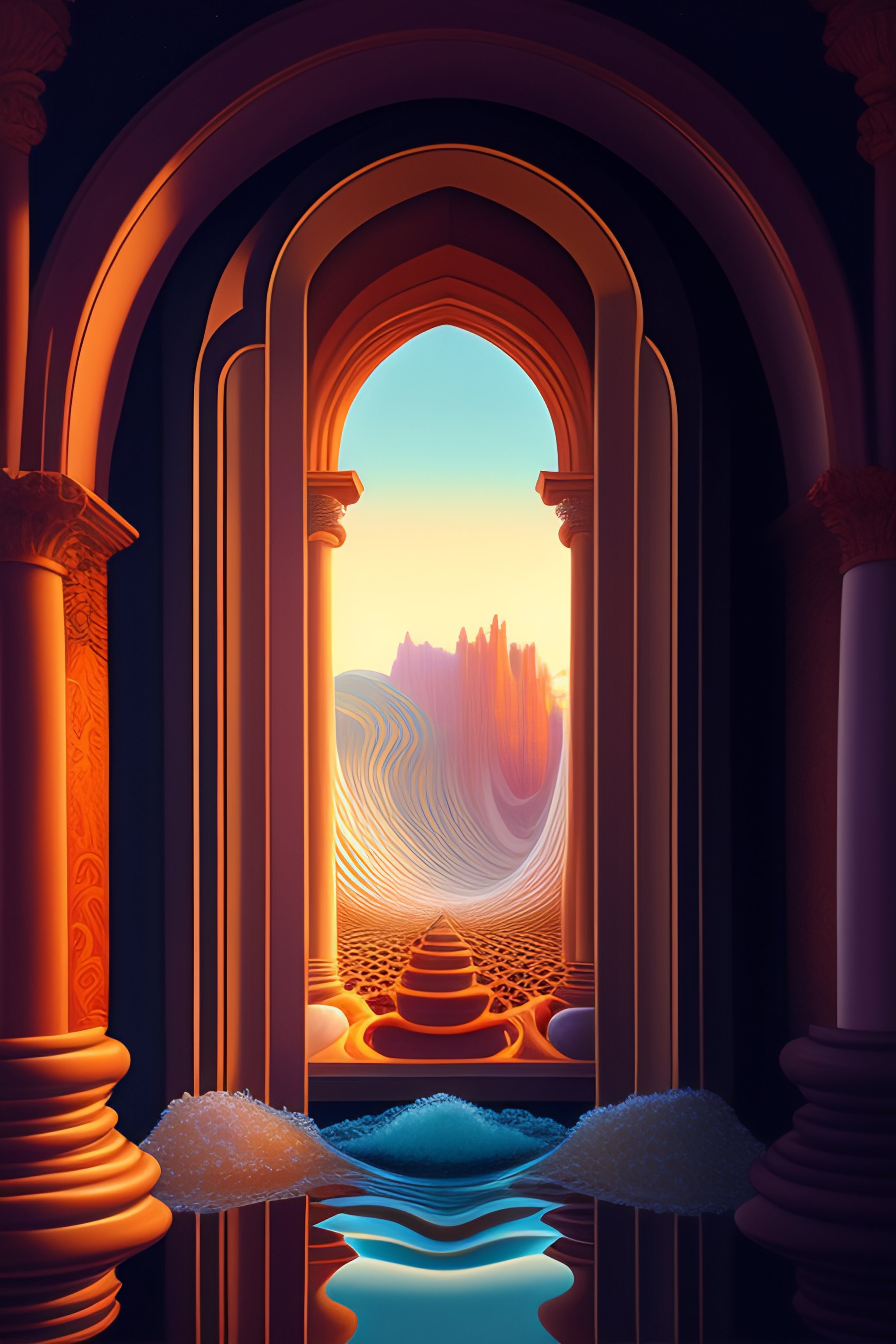 Lexica - A photo of a seeker peering into windows opening to other ...