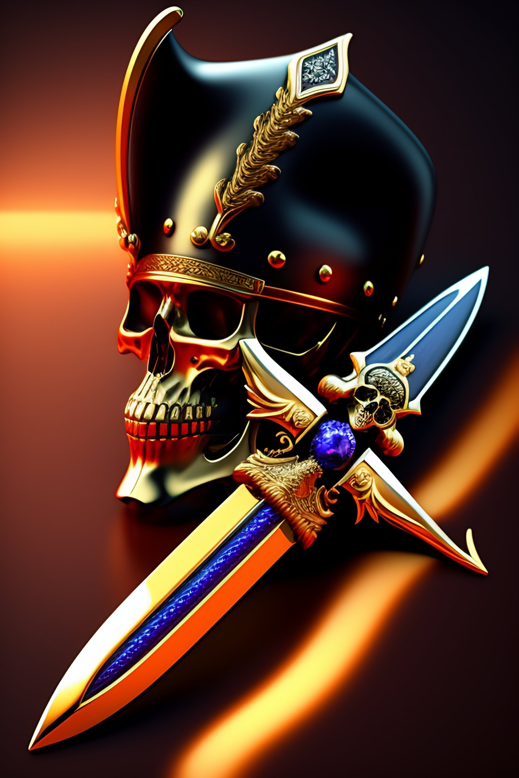 Lexica - X-shaped swords with a skull and a pirate hat