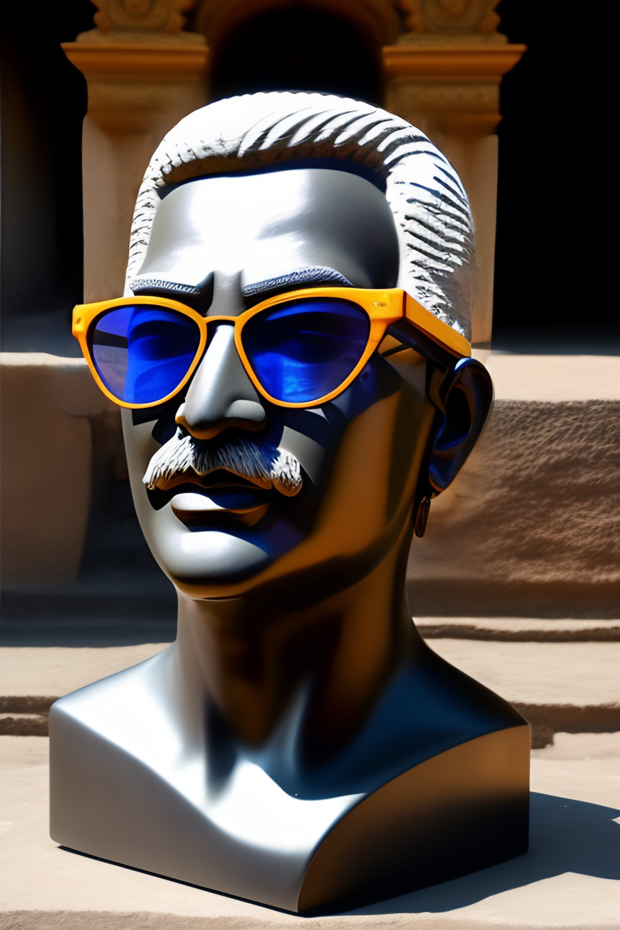 Lexica - Terribly made sculpture of Balen shah with sunglasses the ...