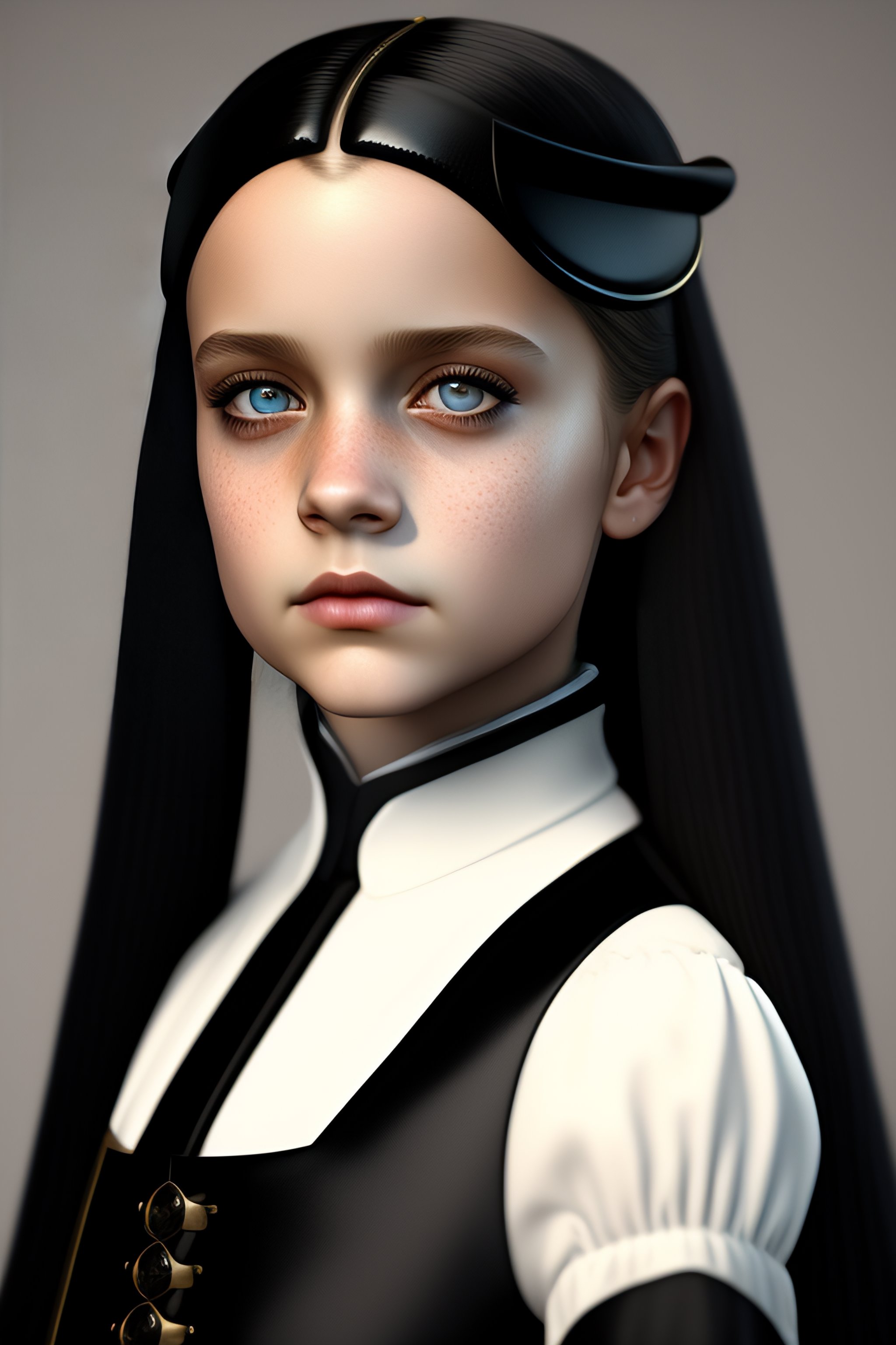 Lexica - Young stunning Wednesday Addams sad expression wearing ...