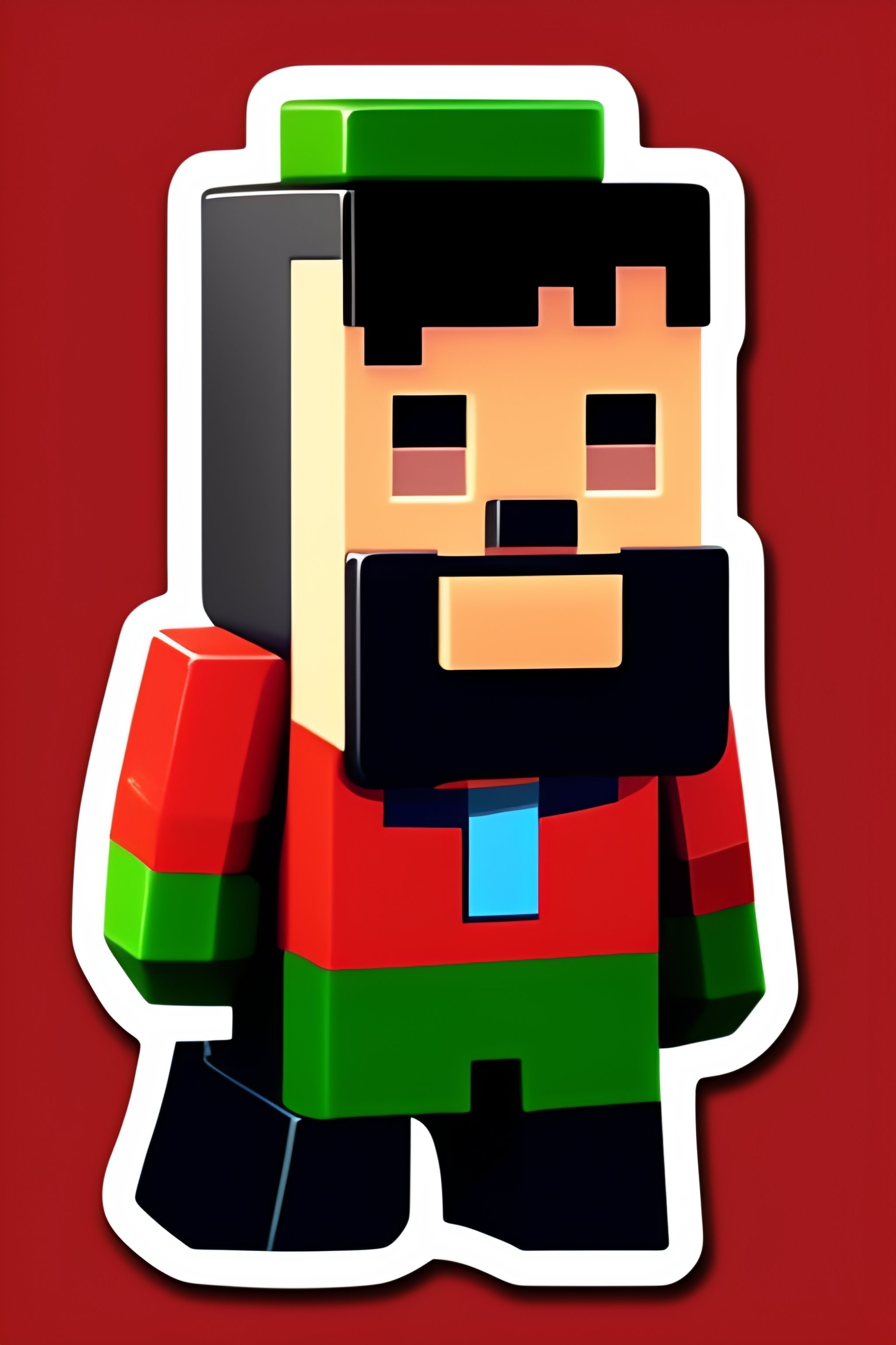 Lexica - Minecraft steve, sticker illustration