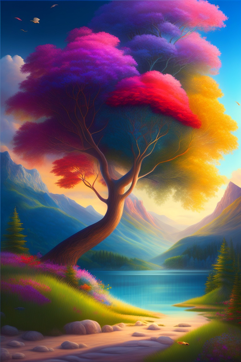 Lexica - Immerse yourself in this dreamlike landscape, let the vibrant ...