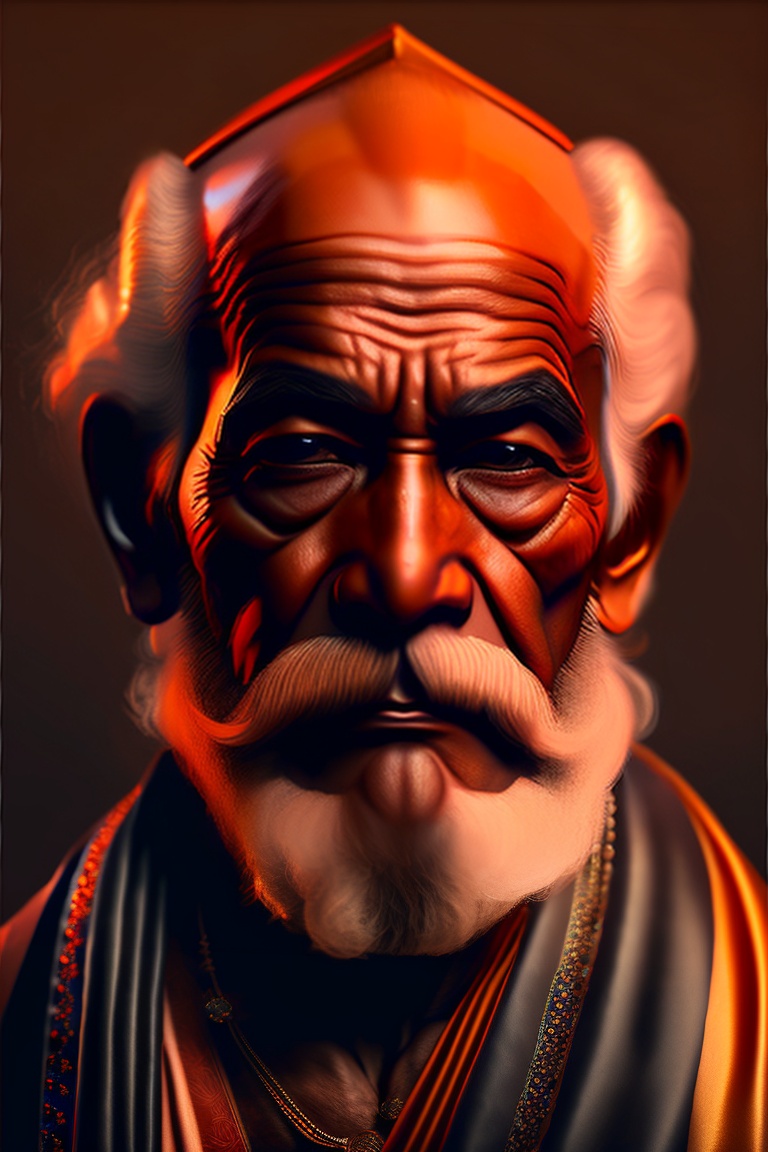 Lexica - A old hindu monk , straight face , looking infront , with real ...