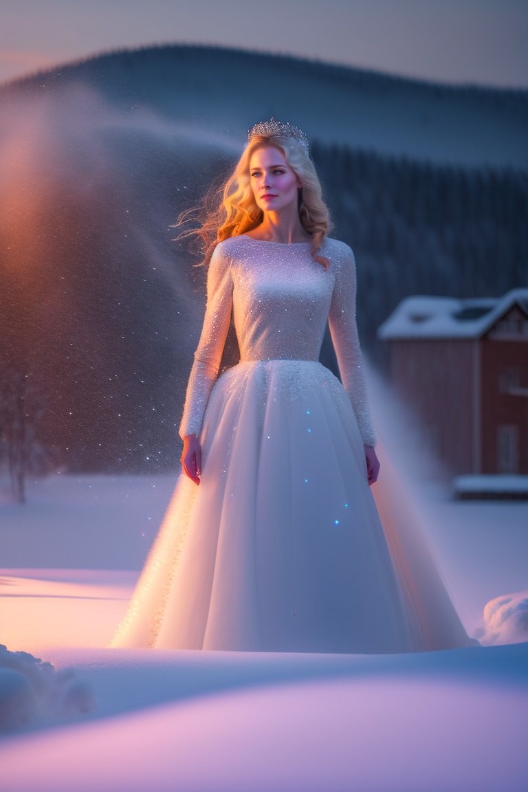 Lexica - The snow queen sprinkles snow on the ground, a lot of snow ...