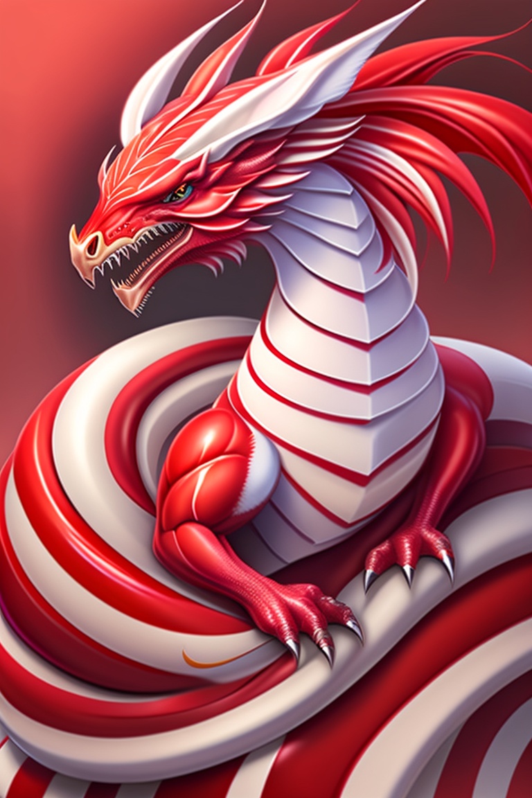 Lexica - "Draw a red and white dragon using bold colors and clear ...
