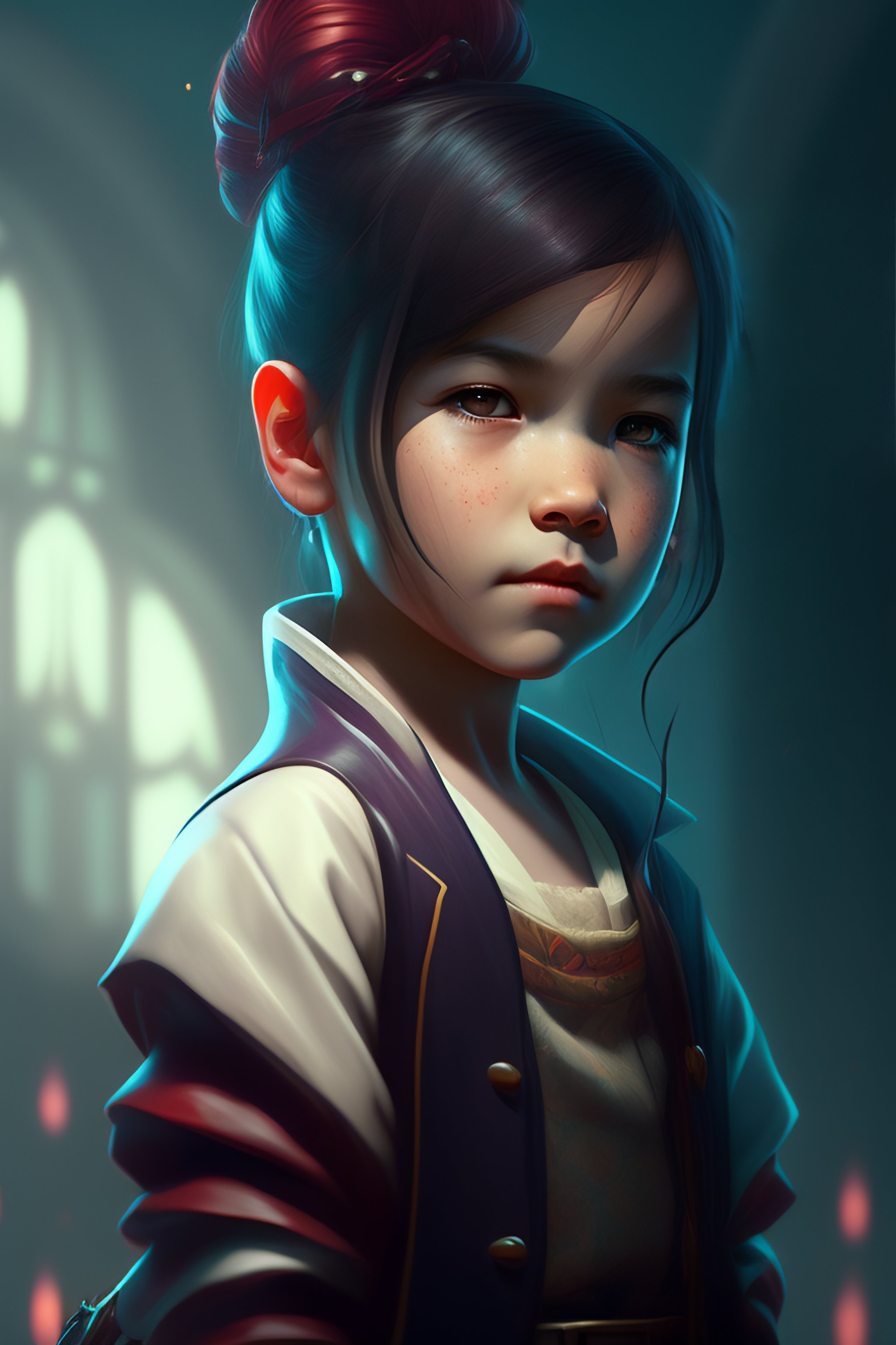 Lexica - A portrait of poor crazy aggressive child, in a style of ...