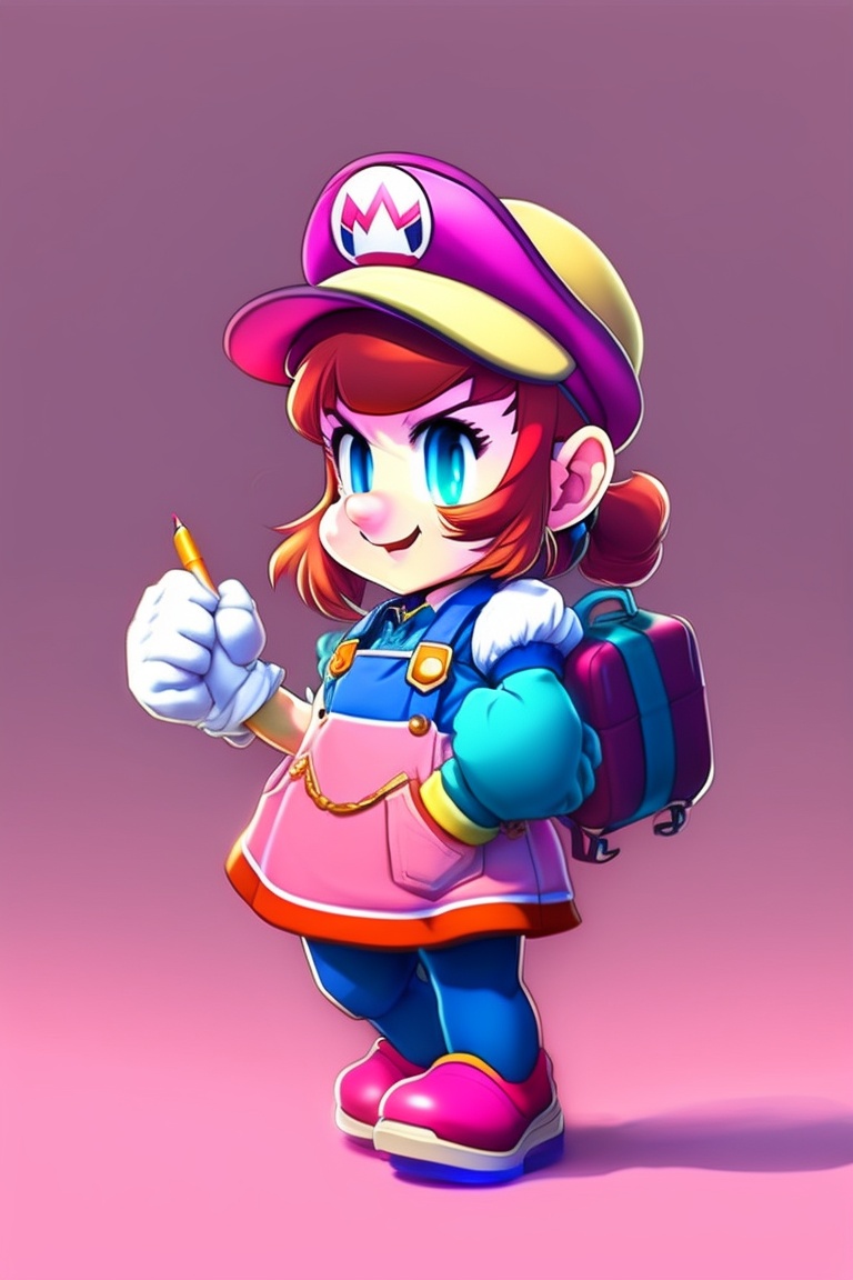 Lexica - Mario bros, cute, girl anime, pink