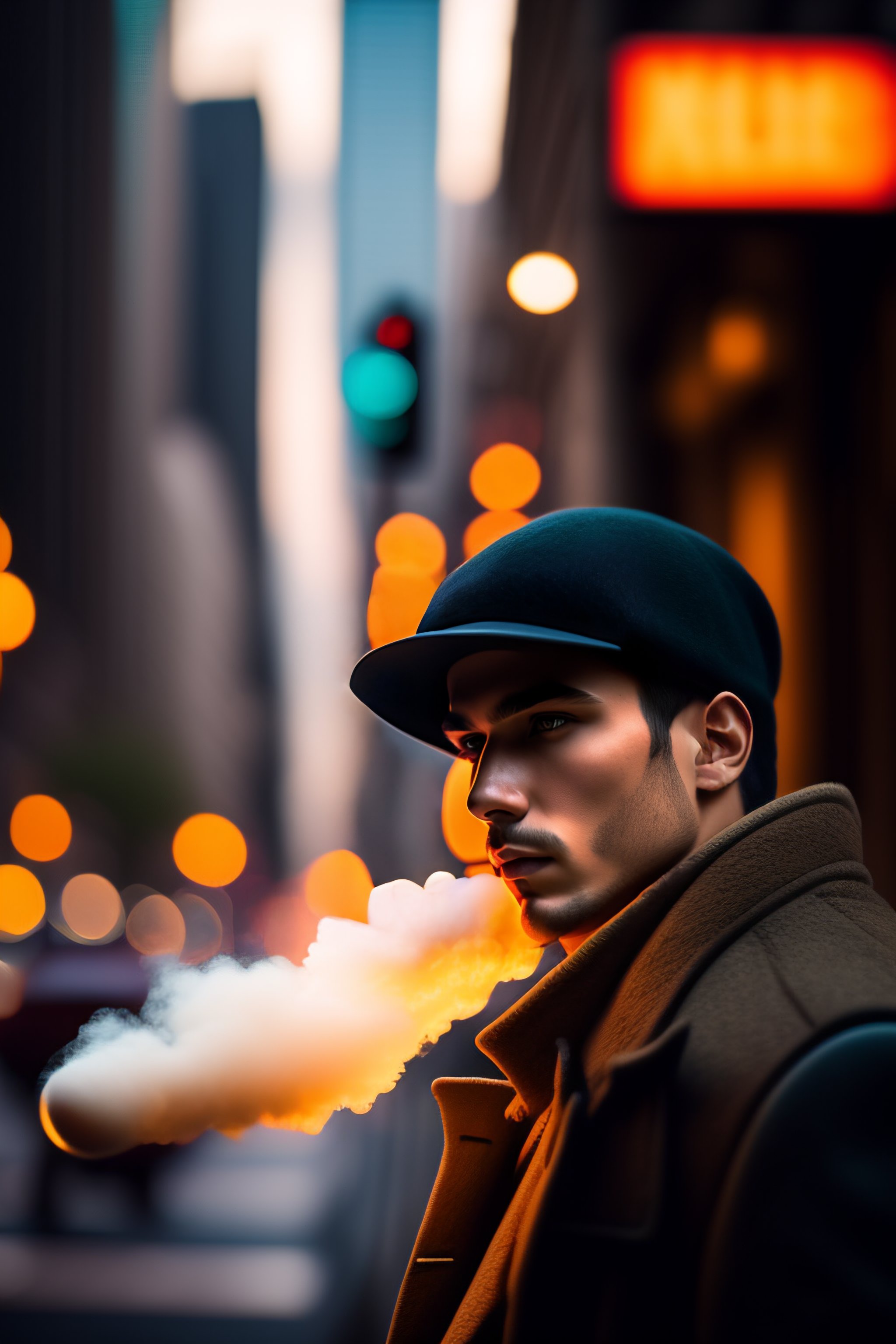 Lexica - Young Man log hair smoking holding a rat, long shot, cinematic ...