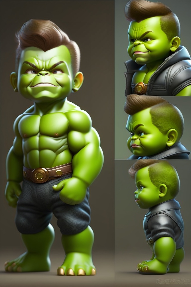 Lexica - Baby green Hulk, Hulk, avengers, render, rembrandt, cgsociety ...