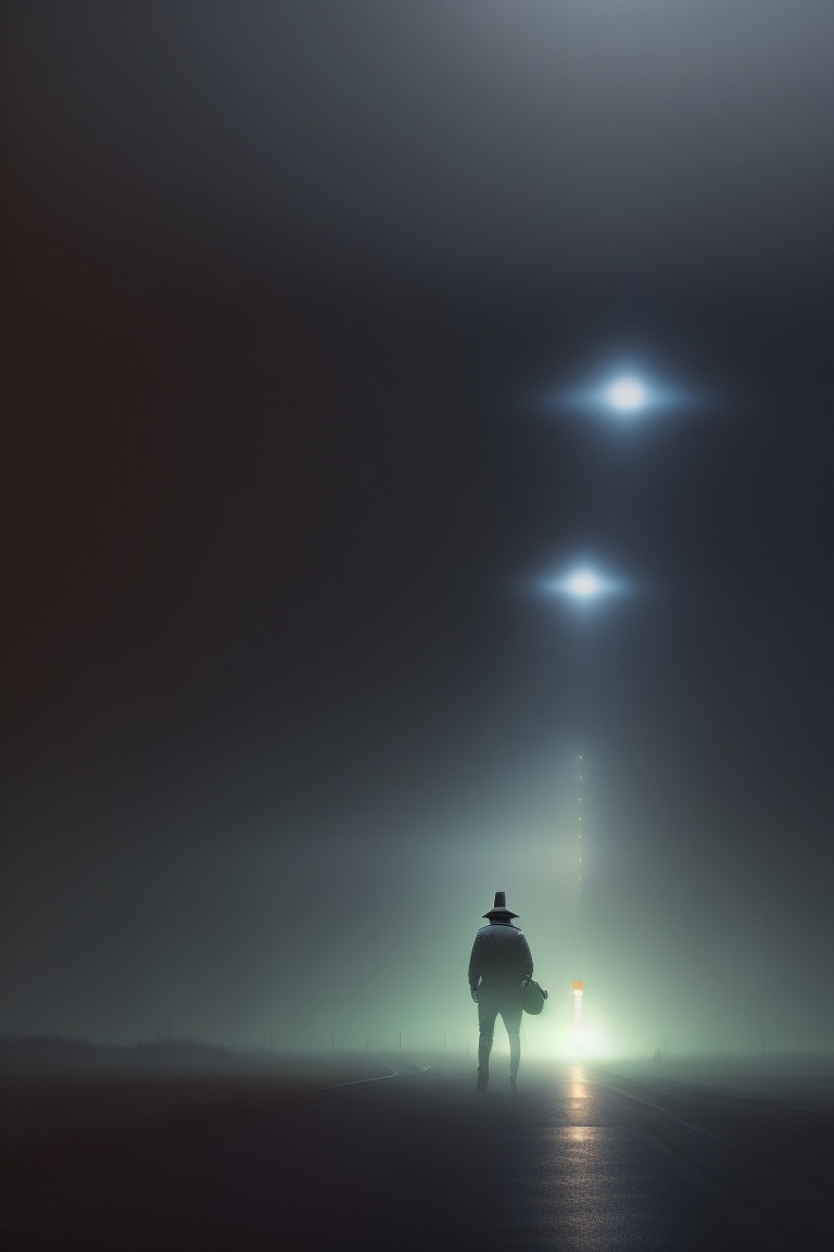 Lexica - A view angle photograph of a Man in Black capturin an Alien in ...