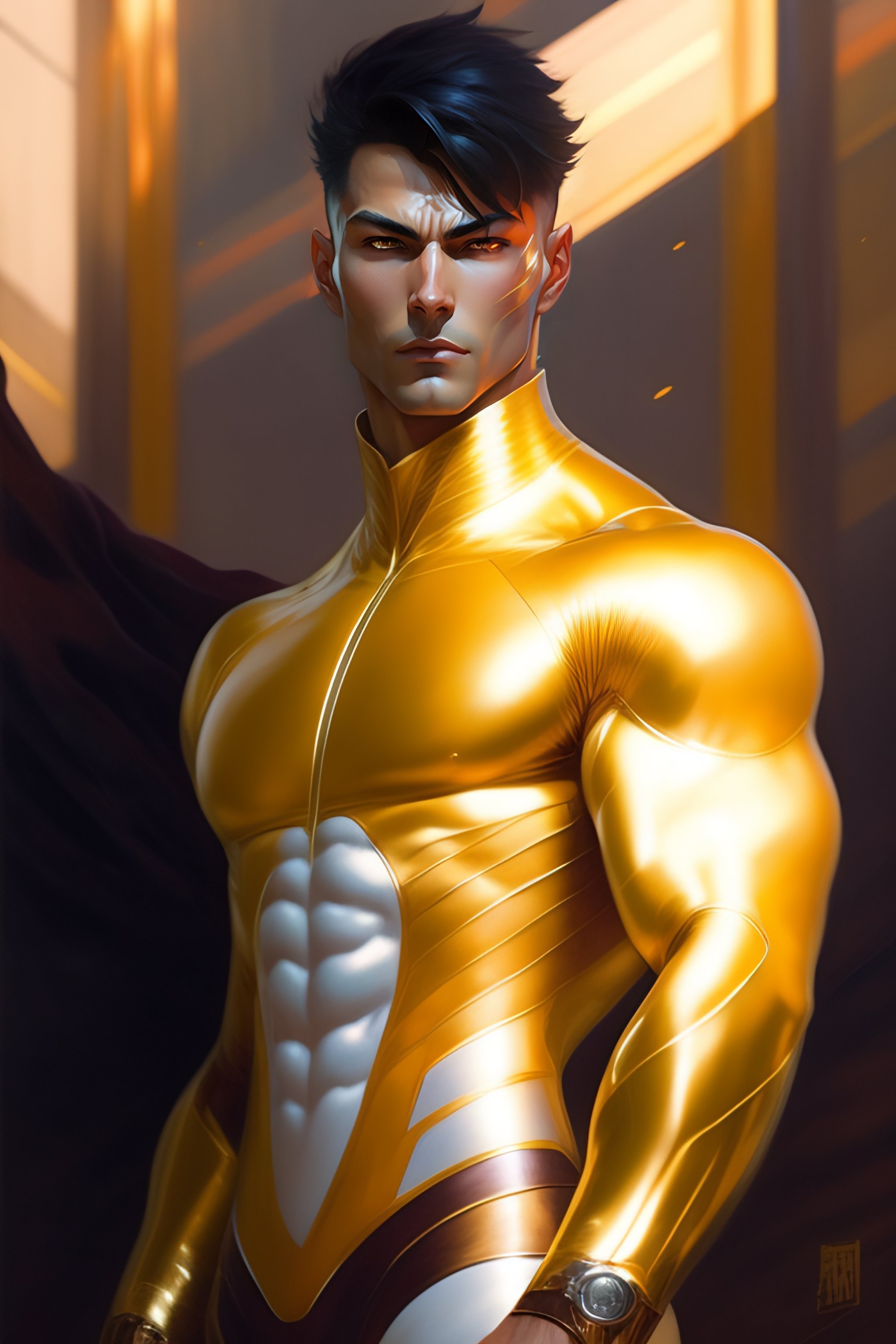 Lexica - Full body potrait thin muscular Saitama superhero suit ...