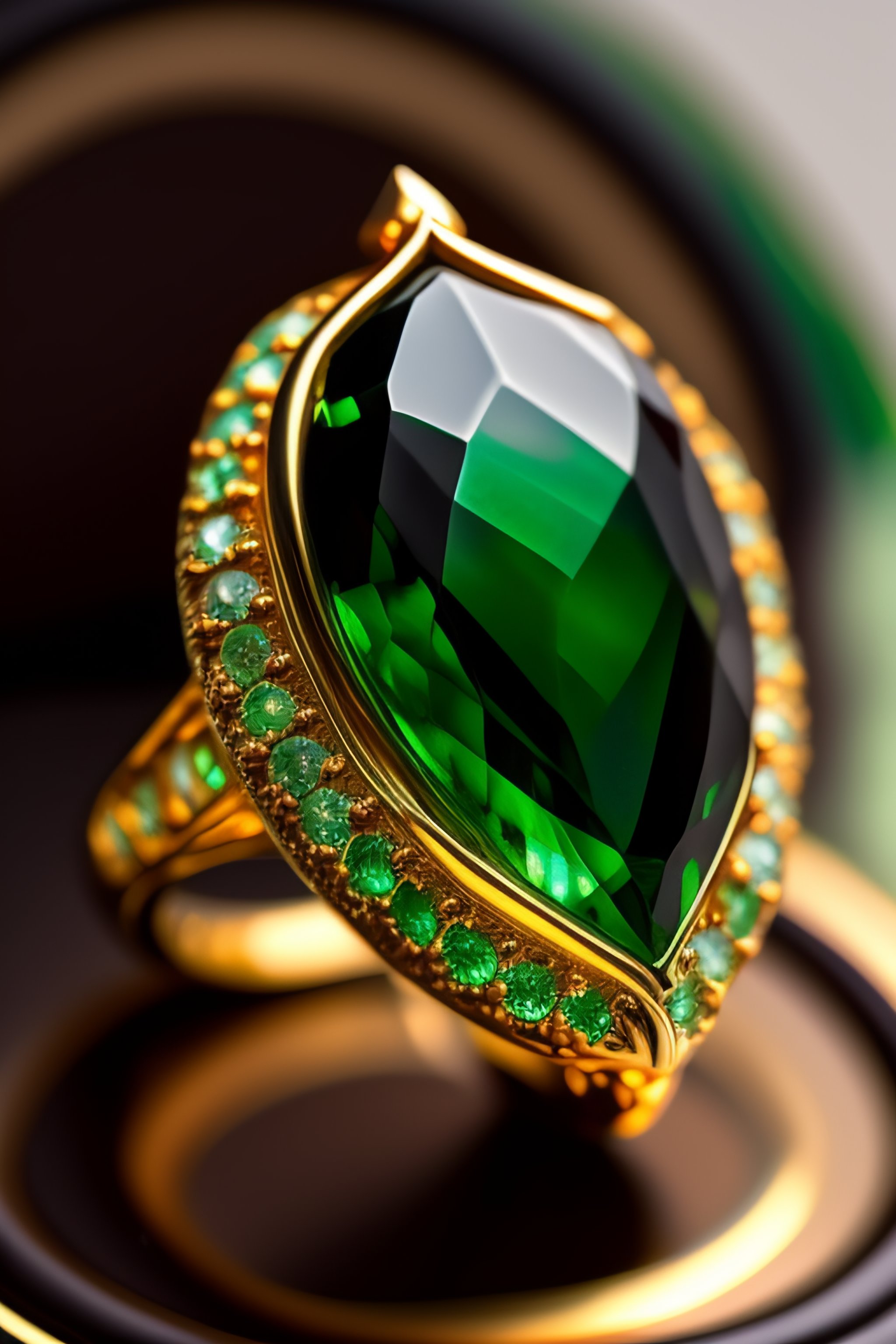Lexica - An extremely detailed emerald ring in the shape of a phoenix ...