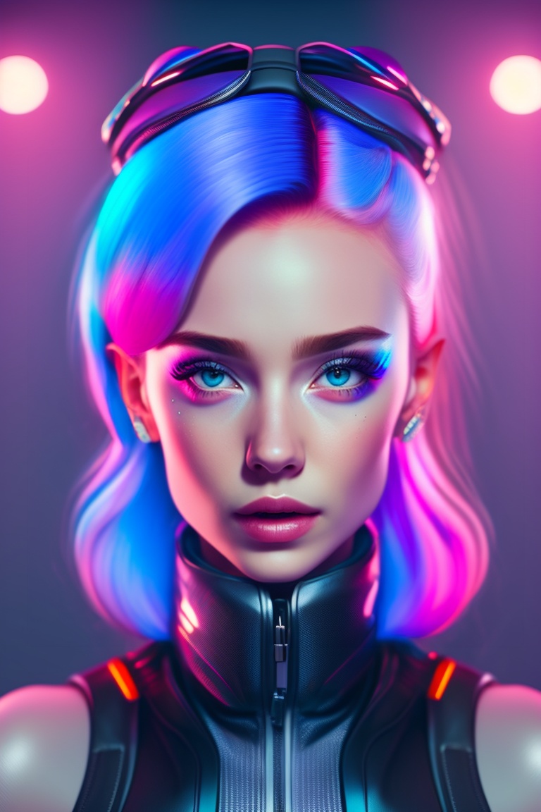 Lexica - A young beautiful girl contorts ahegao's face with pink hair ...