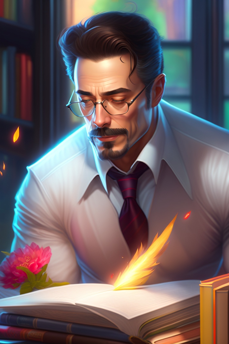 Lexica - Tony stark teaching as a professor in a class ,white shirt ...