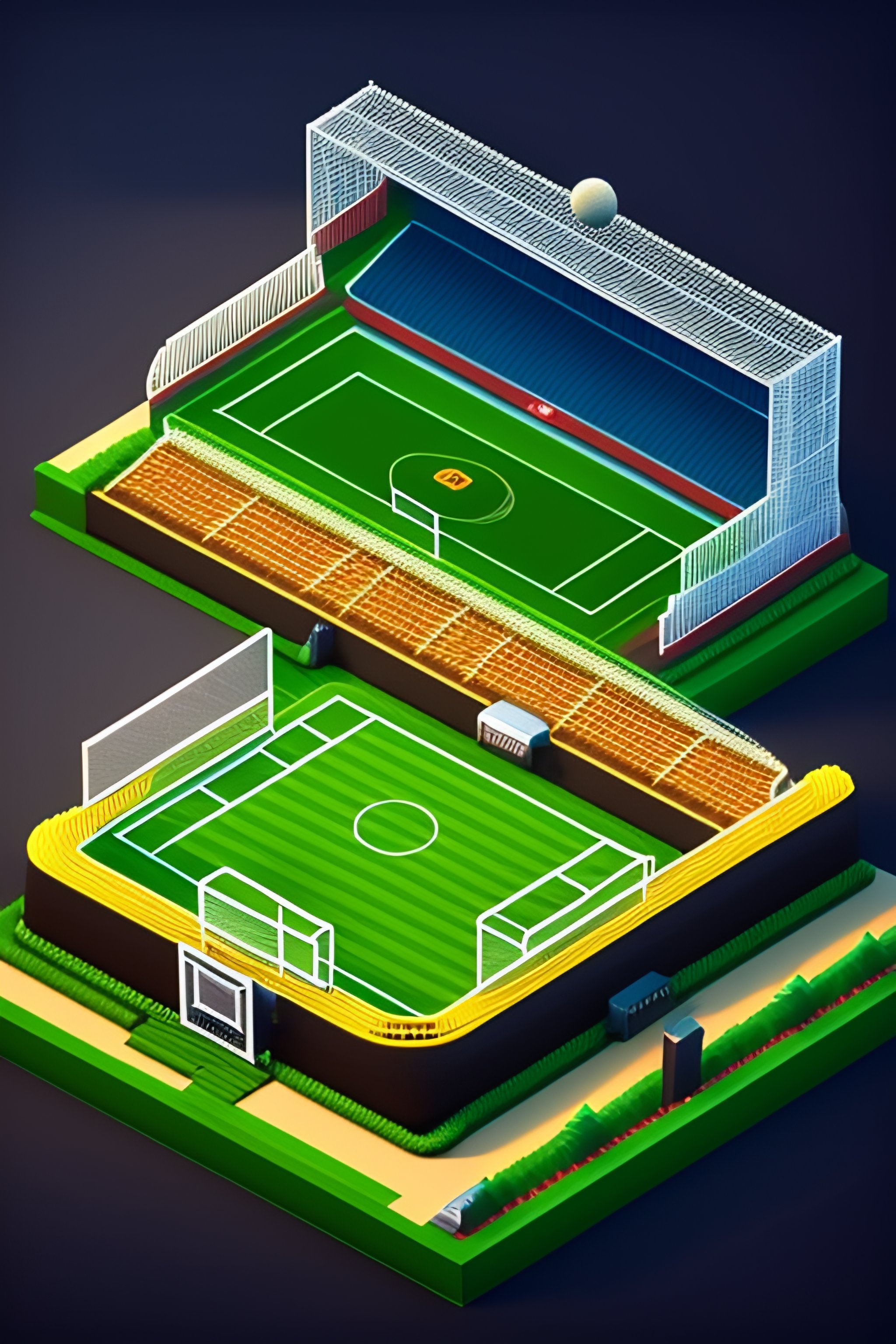 Lexica - Soccer stadium design, hyper-realistic rendering, isometric ...