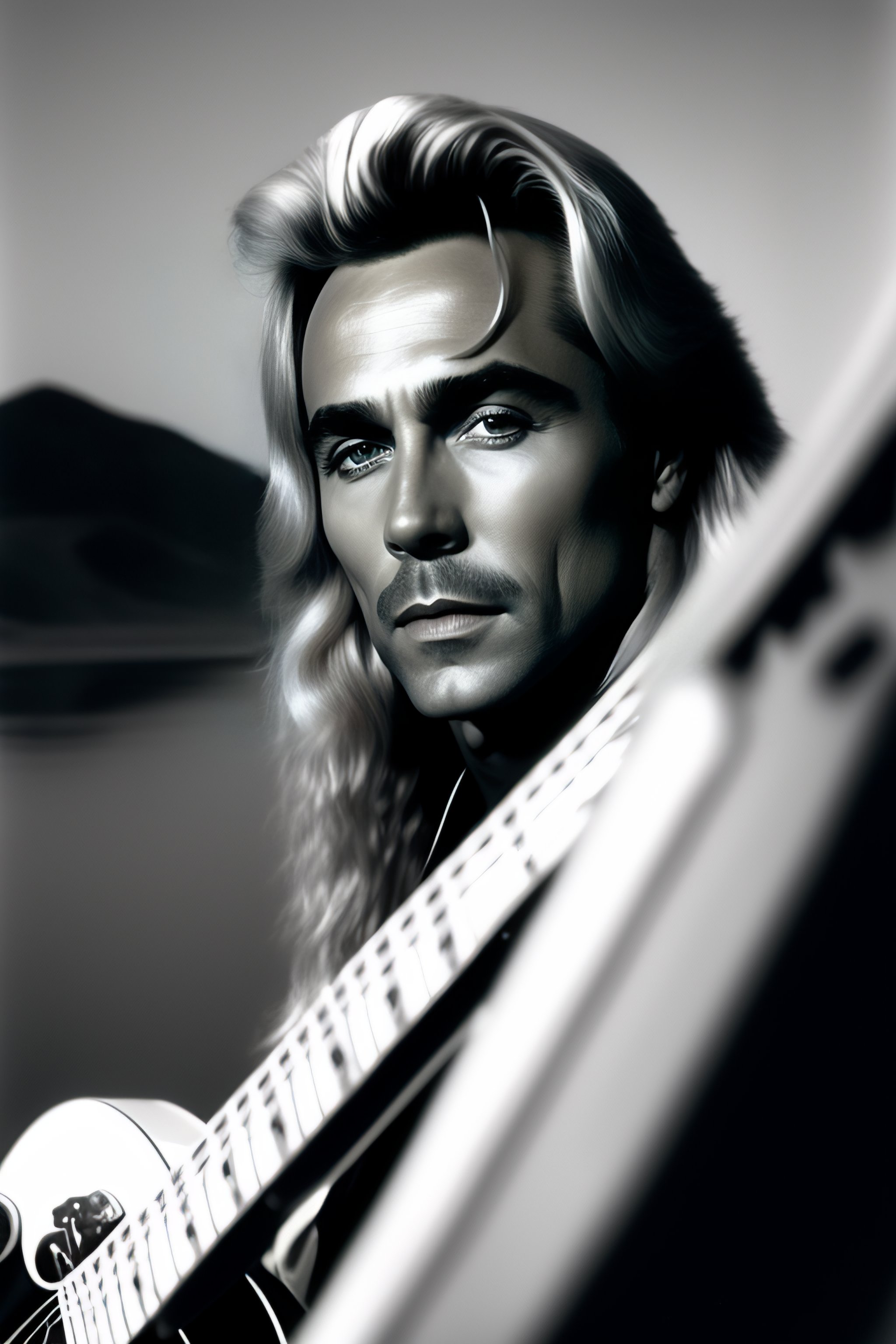 Lexica - Portrait of actor Don Johnson Playing bass and singing in Mars ...