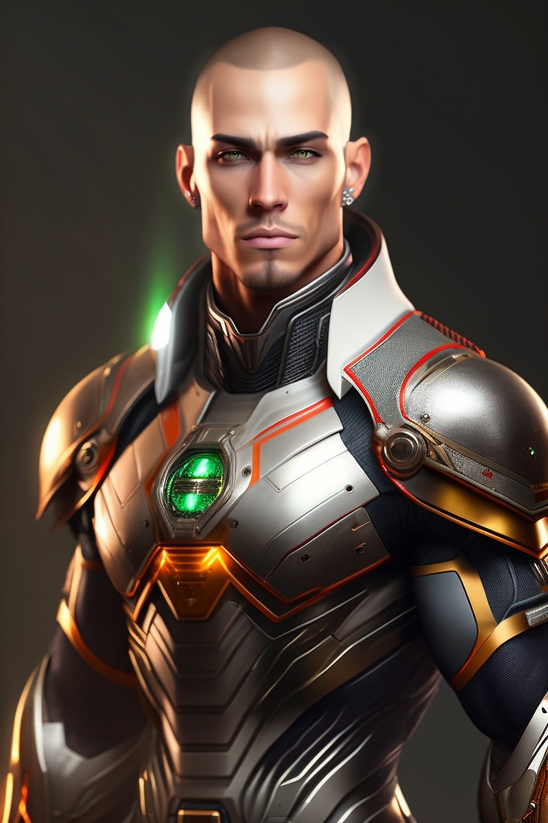 Lexica - Male Cyborg, full body shot, half human face, Horror, Studio ...