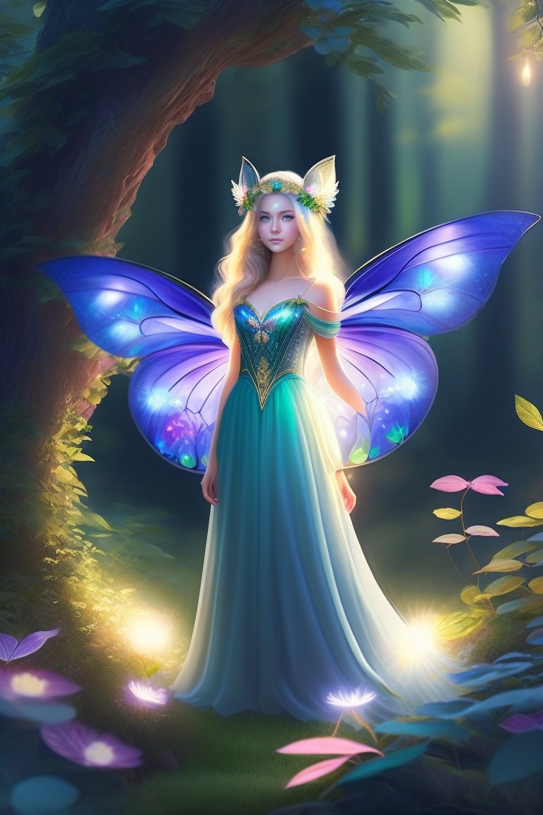 Lexica - Prompt: In the heart of the glade, a graceful fairy named Luna ...