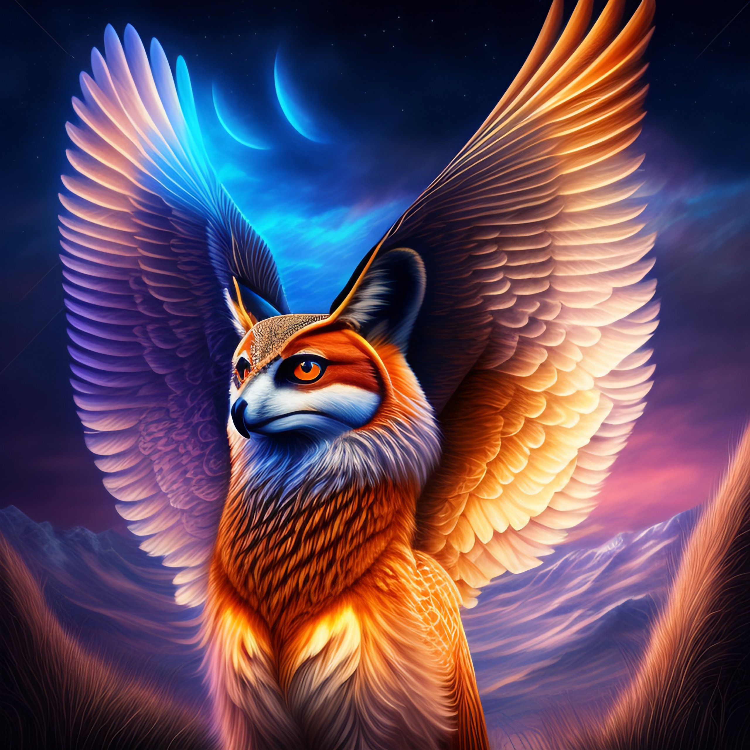 Winged Fox Drawings