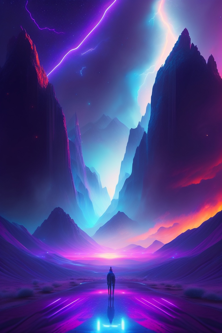 Lexica - 8K cyber space explorer, Dreamy epic Psychedelic landscape ...