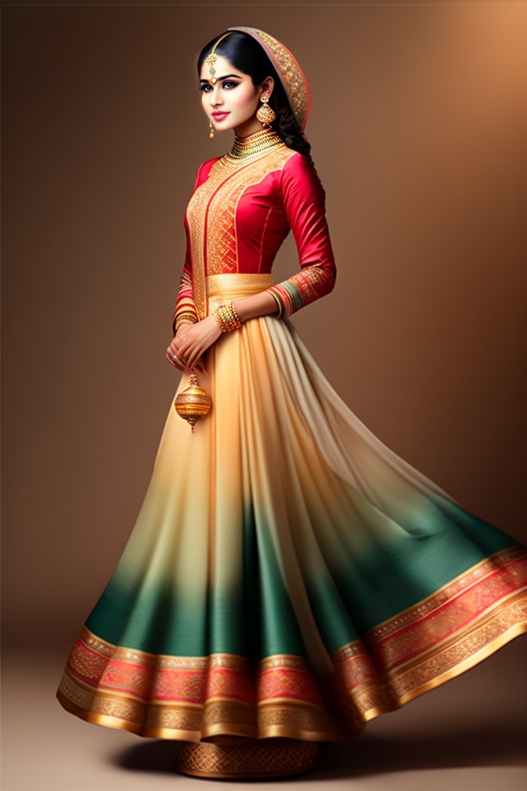 Lexica - Charming indian women in frock, dupatta, salwar