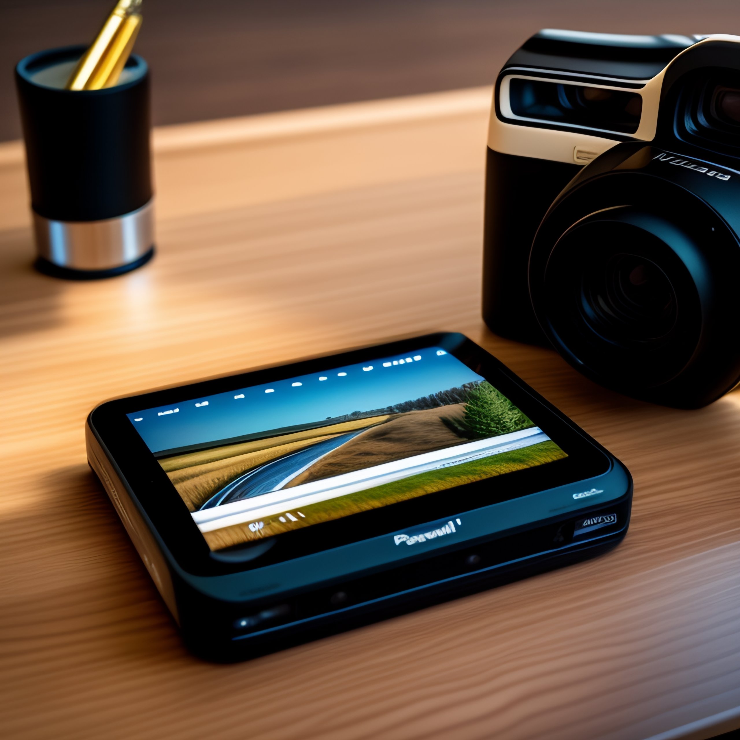 Lexica - A Instax Mini Polaroid Camera and a Mi Pad Tablet with drawing ...