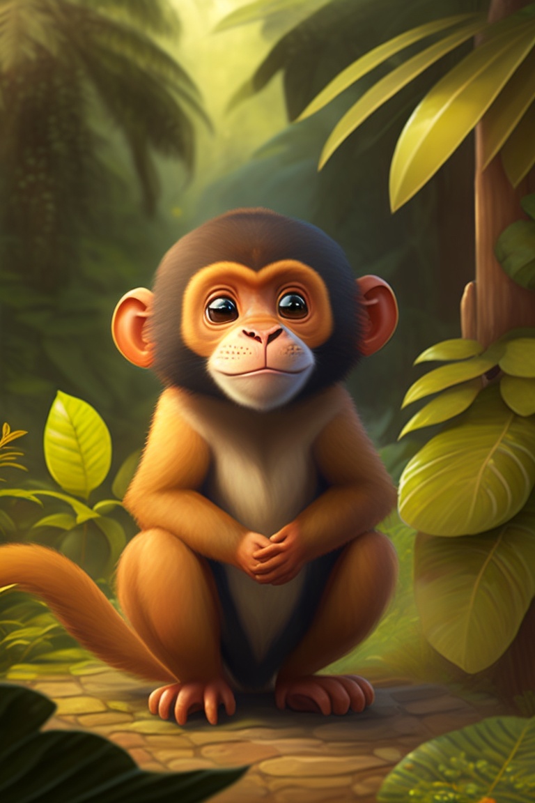 Lexica - Once upon a time, in a jungle, there lived a monkey named Monu ...
