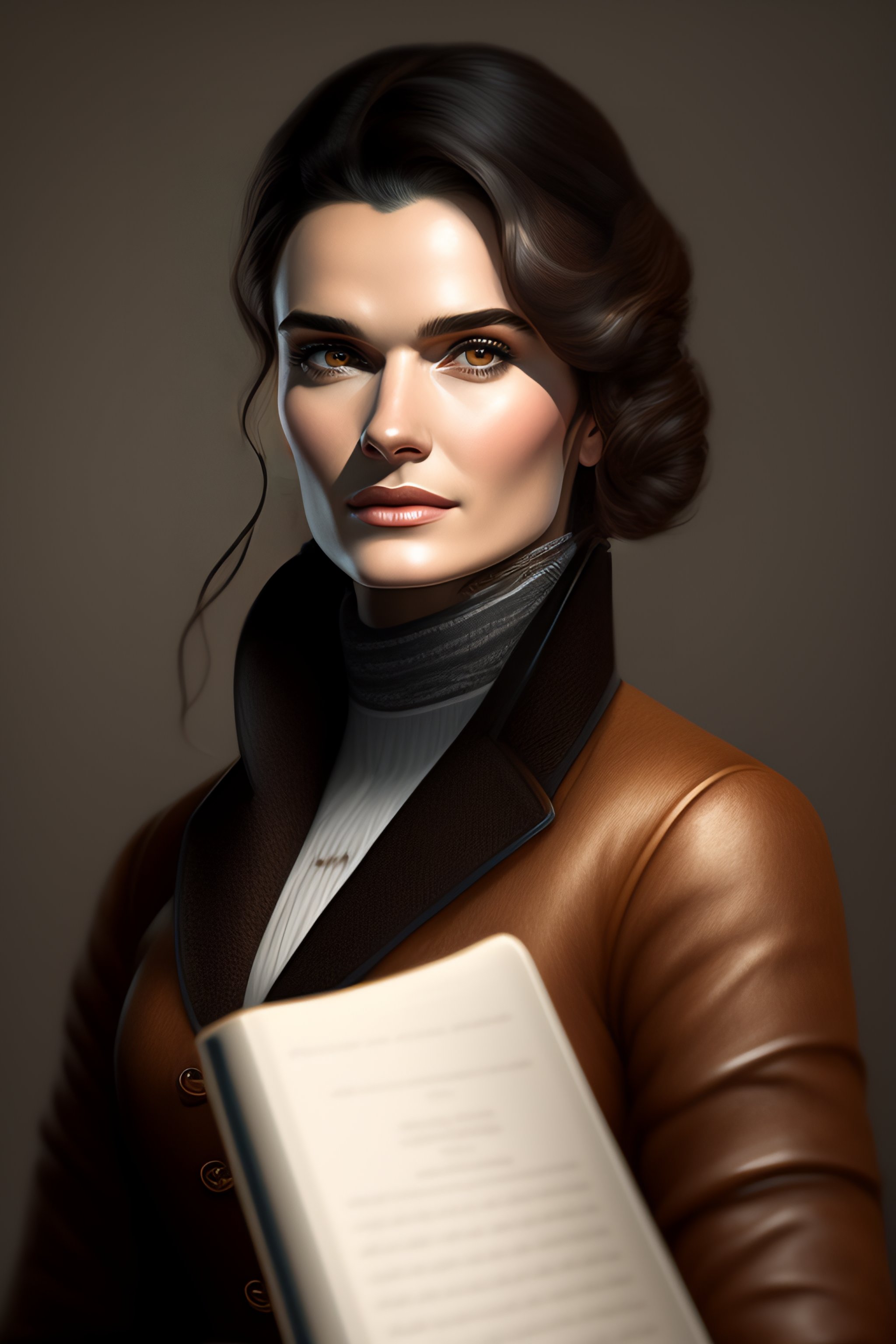 Lexica - Professional portrait of young female reporter with a notebook ...