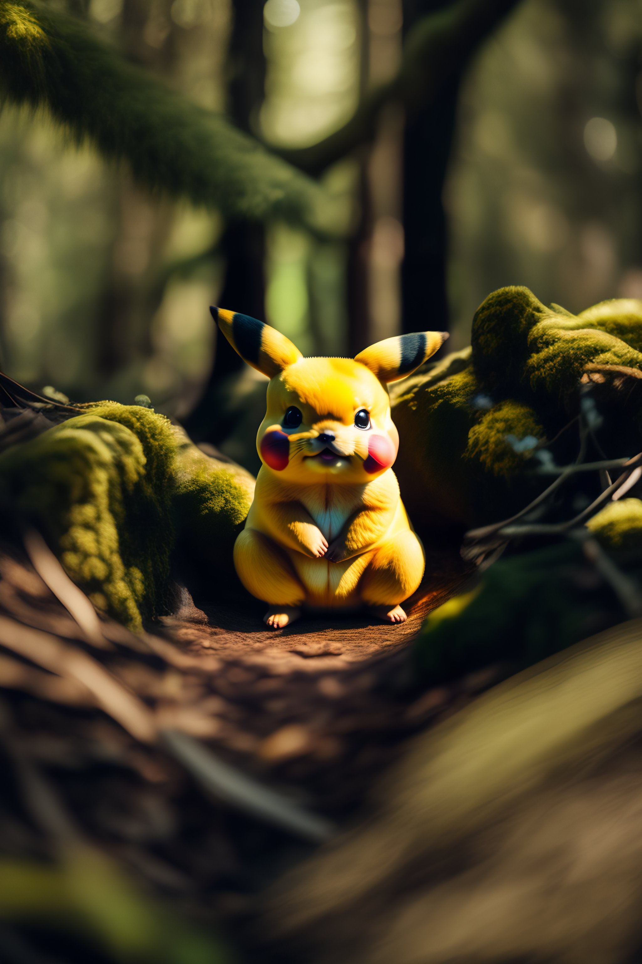 Lexica - Hyper realistic pikachu baby left in the woods,weird ...