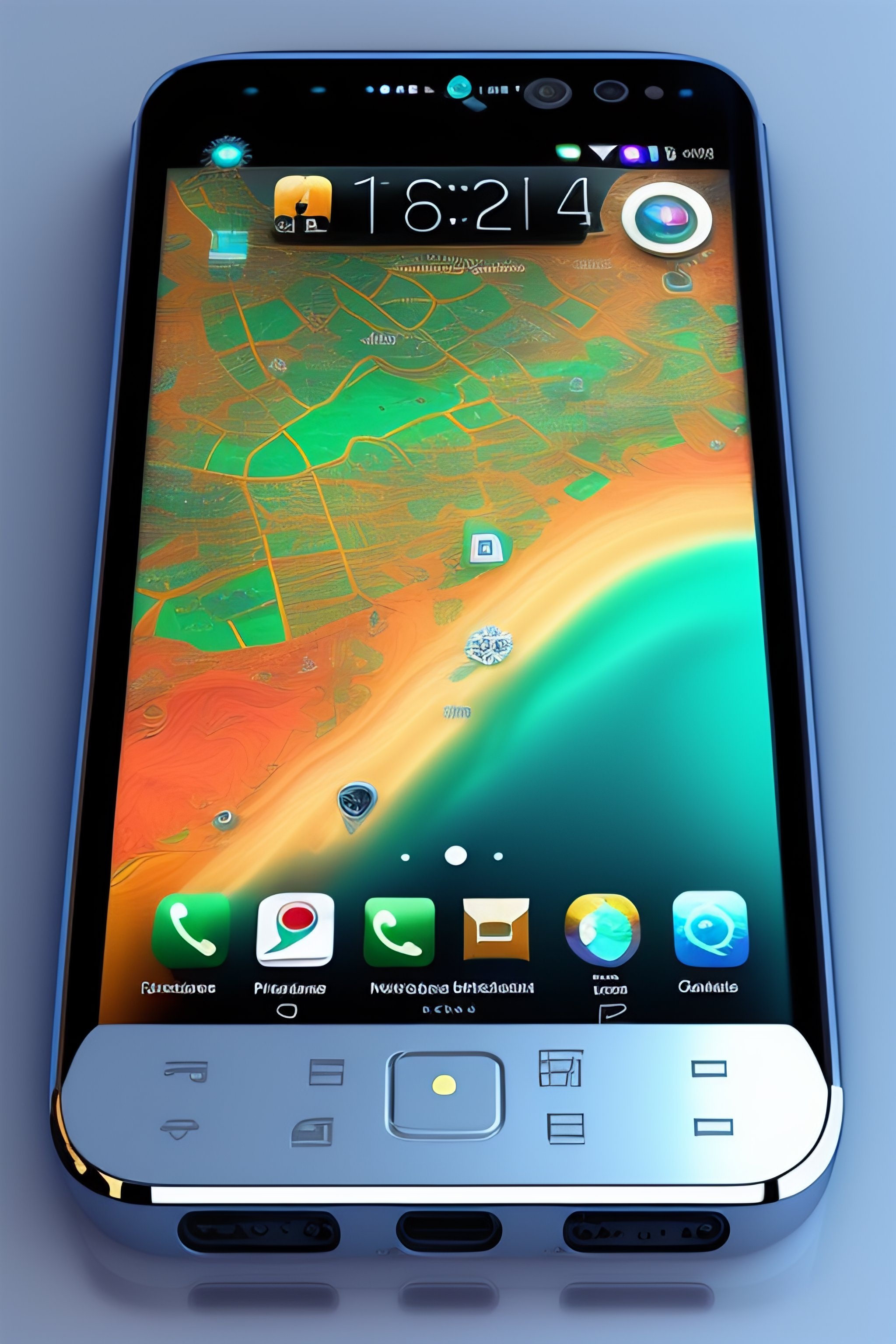 Lexica - A futuristic cell phone with the parts map , digital Art