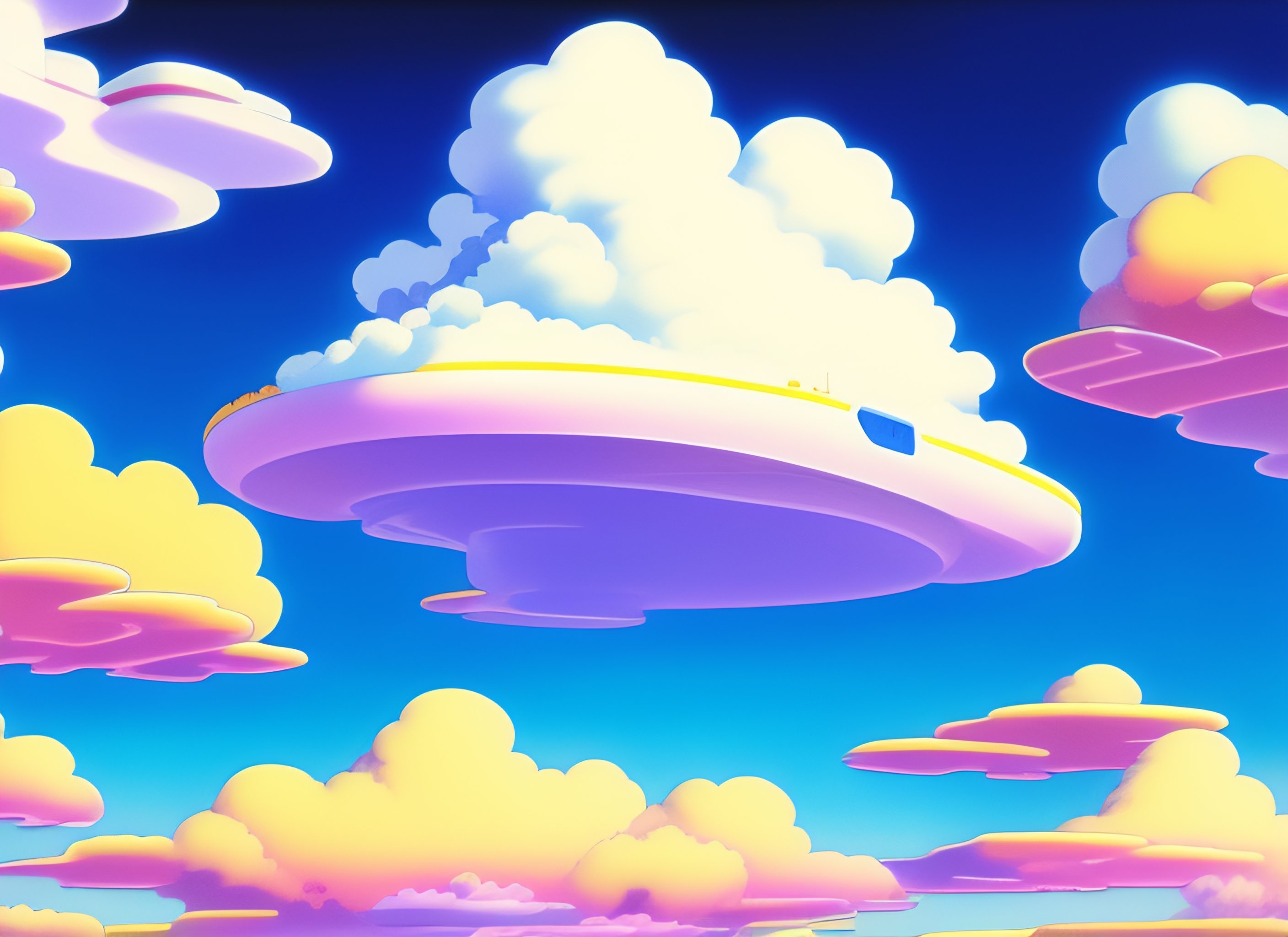 Lexica - Up close picture of the sky with cloud platforms, illustration ...