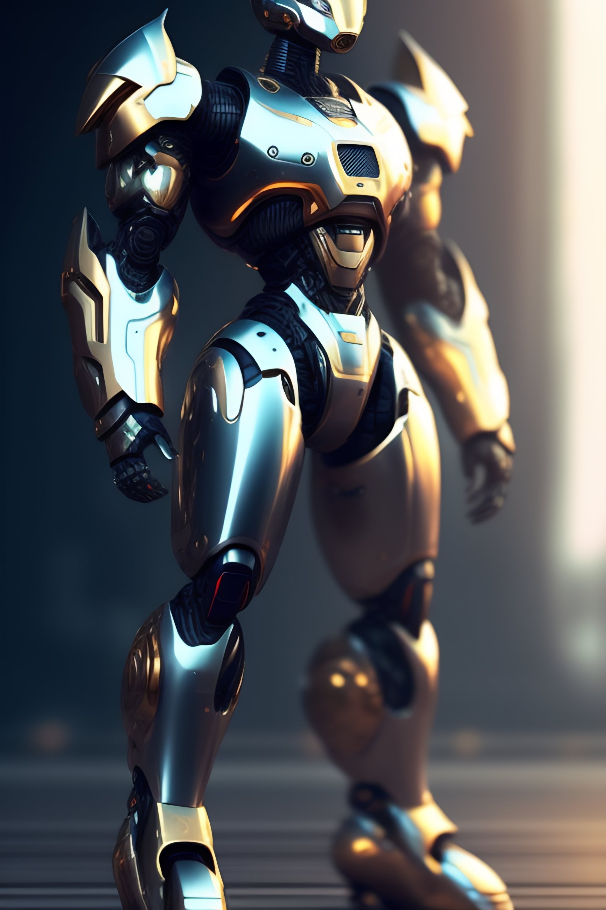 Lexica - Mecha human cyborg style robotic arms legs half human half android