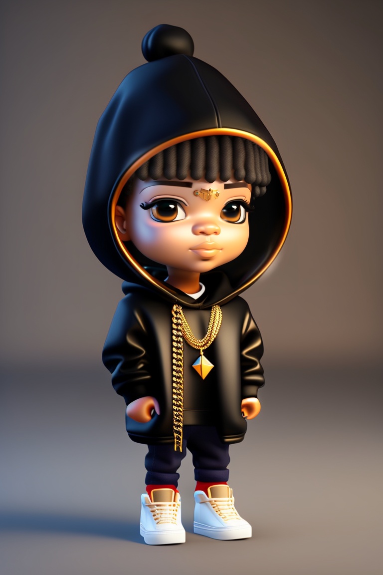 Lexica - A 3d nft cartoon model of a rapper with Big eyes, big head ...