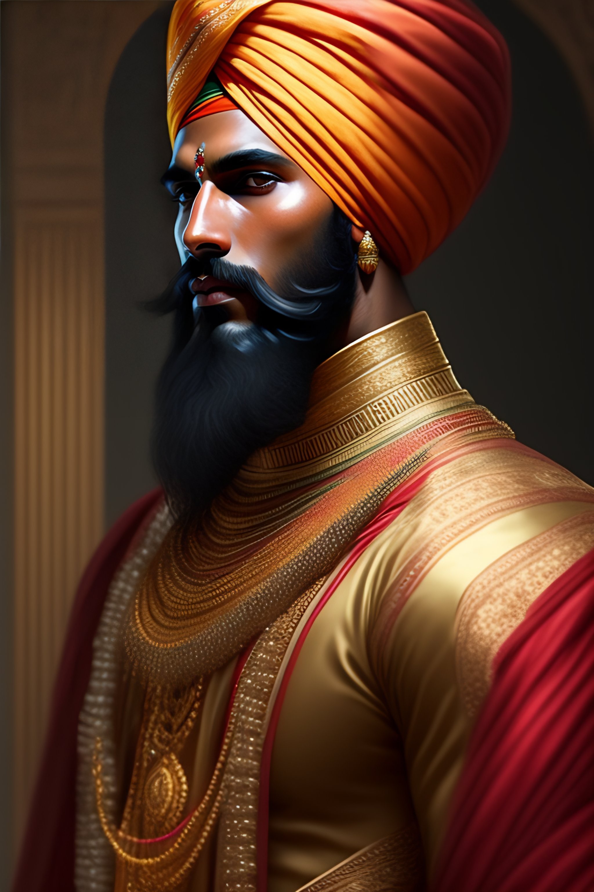Lexica - Portrait of a beautiful sikh male supermodels wearing ...