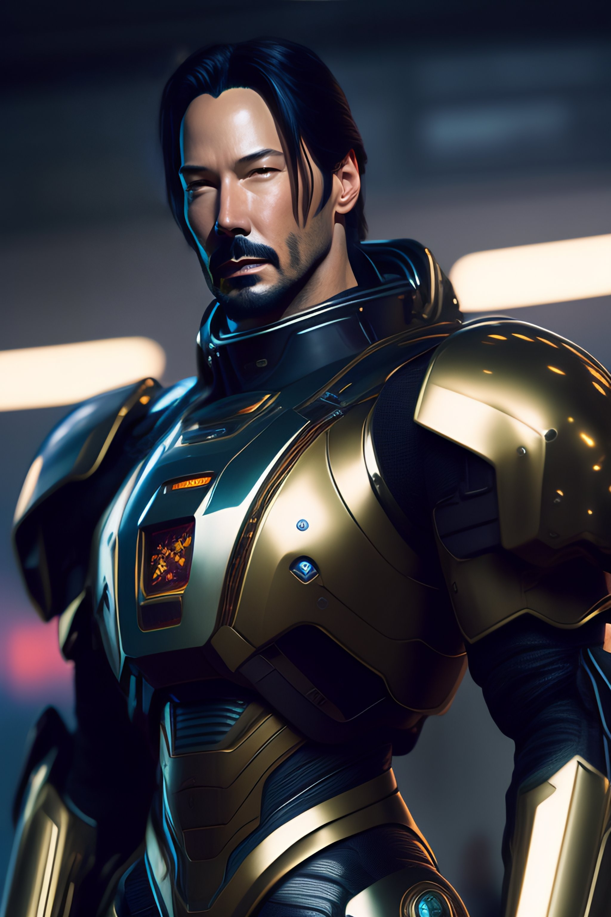 Lexica - A keanu reeves, realistic scifi cyberpunk power armor robot ...