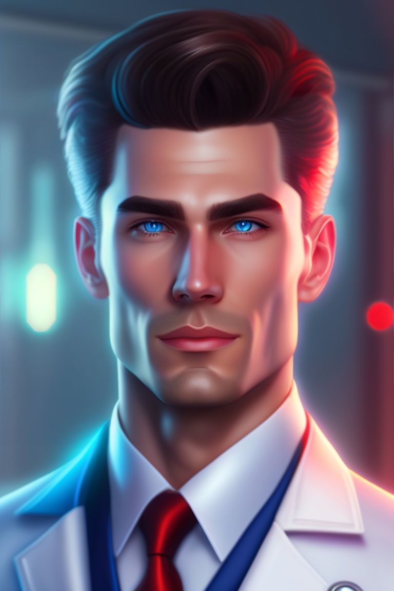 Lexica - Photo of a Beautiful Realistic Doctor man Wearing a Doctor ...