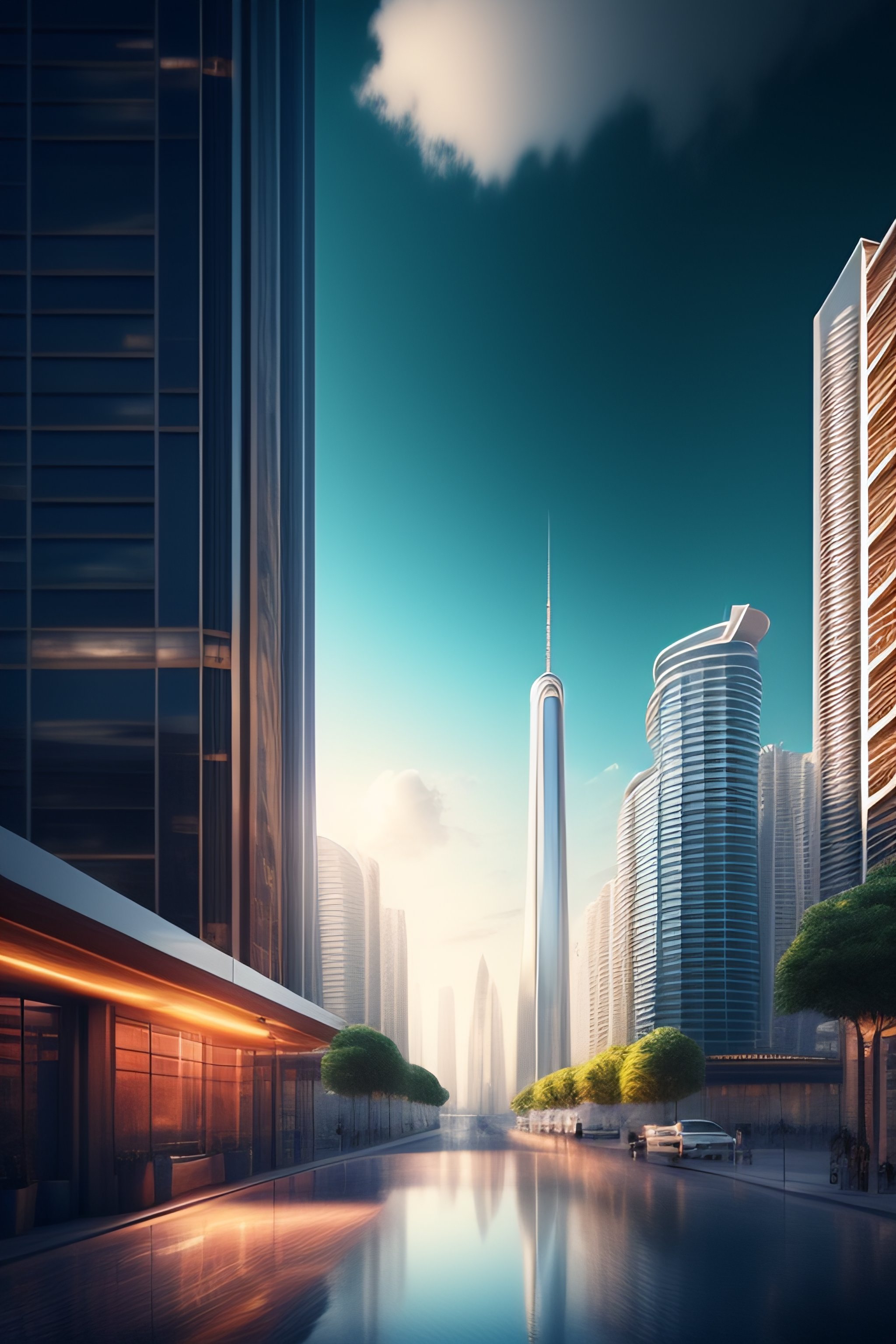 Lexica - Wallpaper city realistic