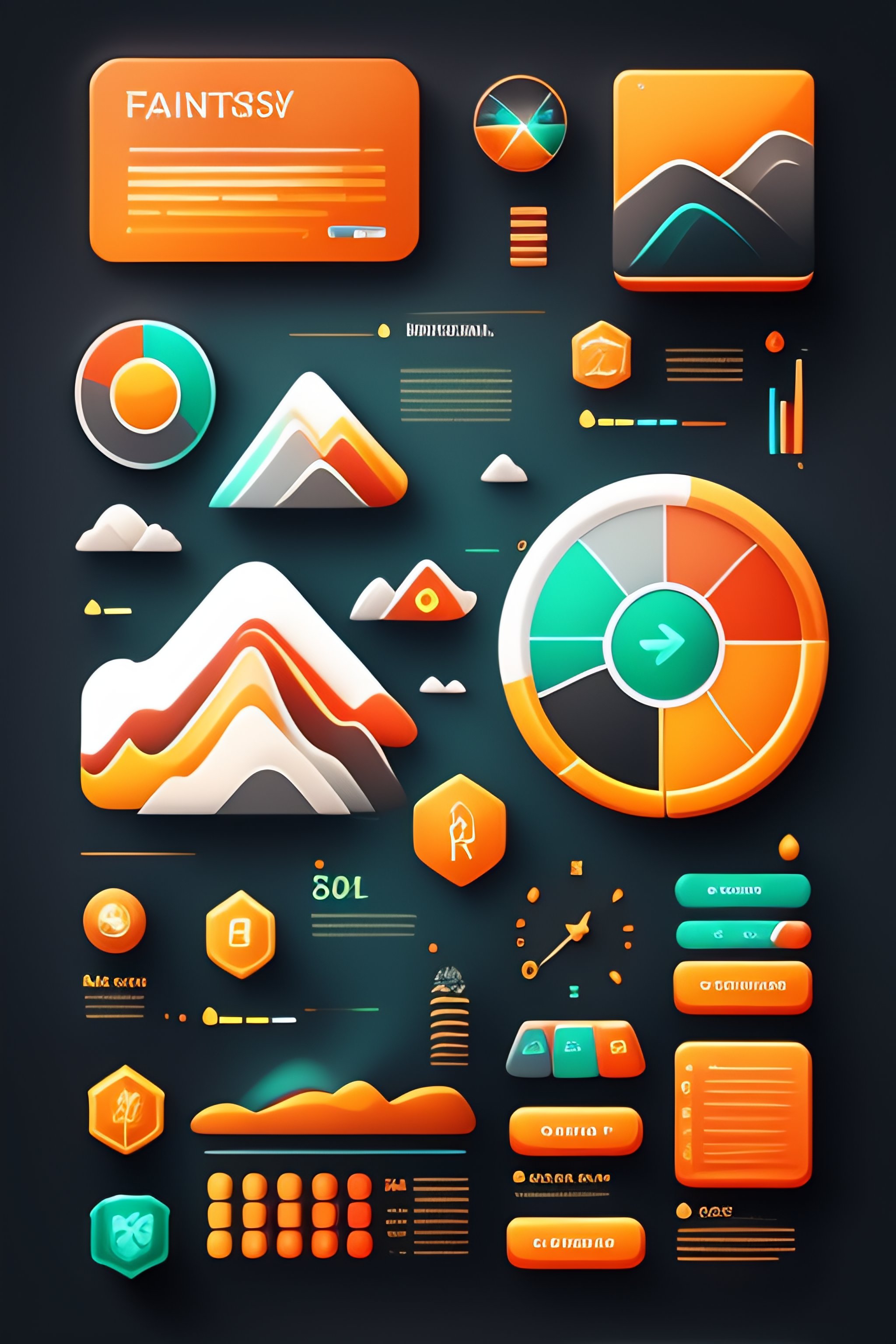 Lexica - Fantasy ui elements. vector graphics. detailed