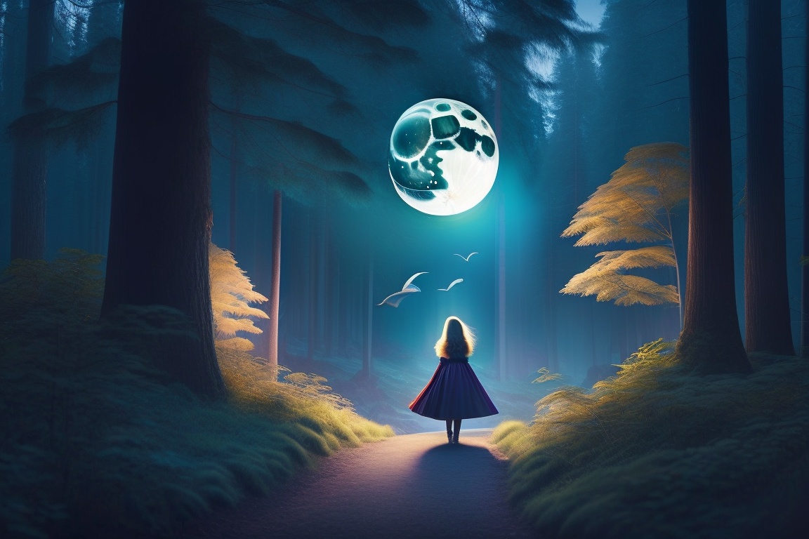 Lexica - One night, as she gazed out of her window at the full moon ...