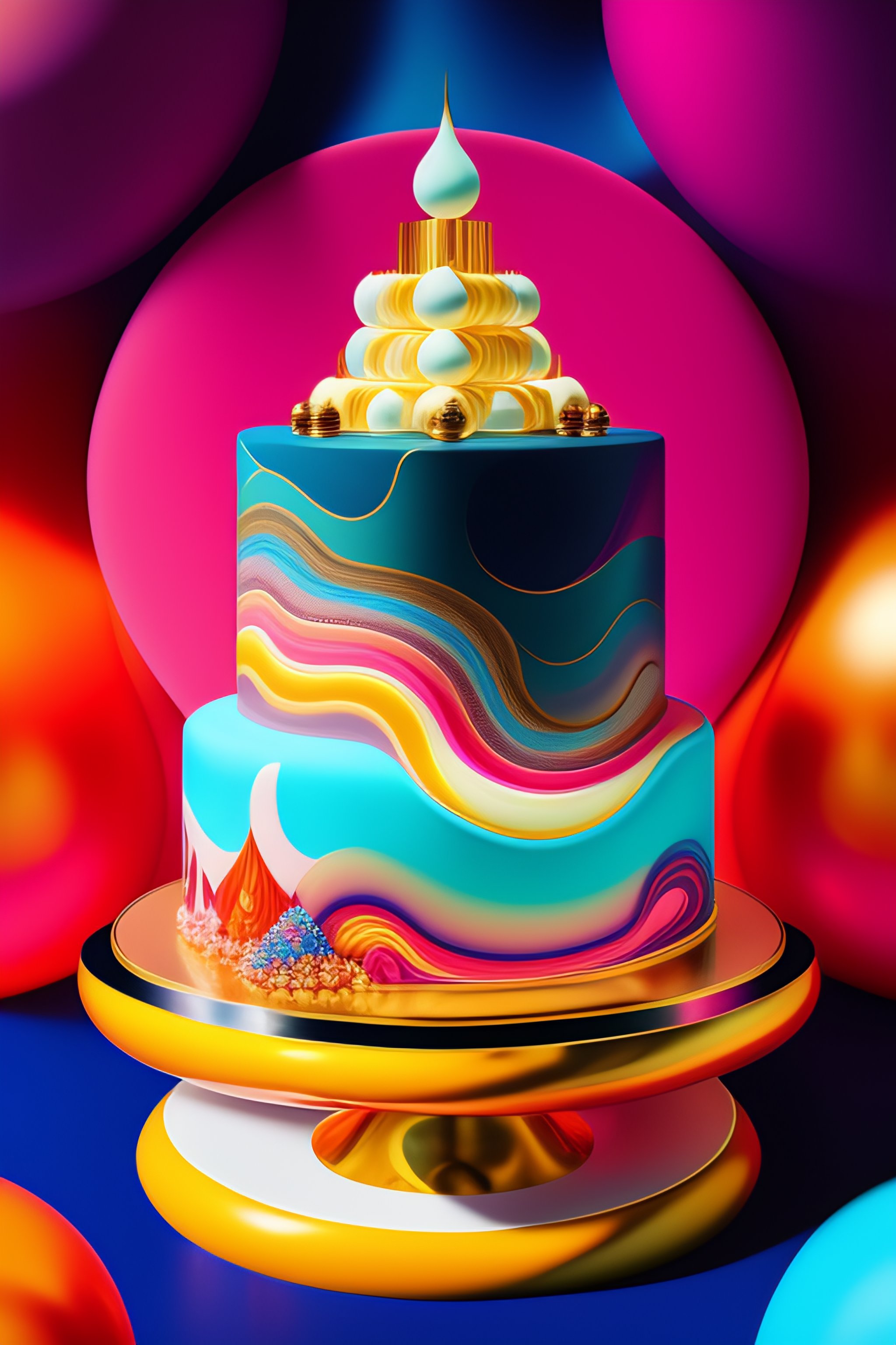 Lexica - Big abstract cake by james jean and salvador dali and shusei ...