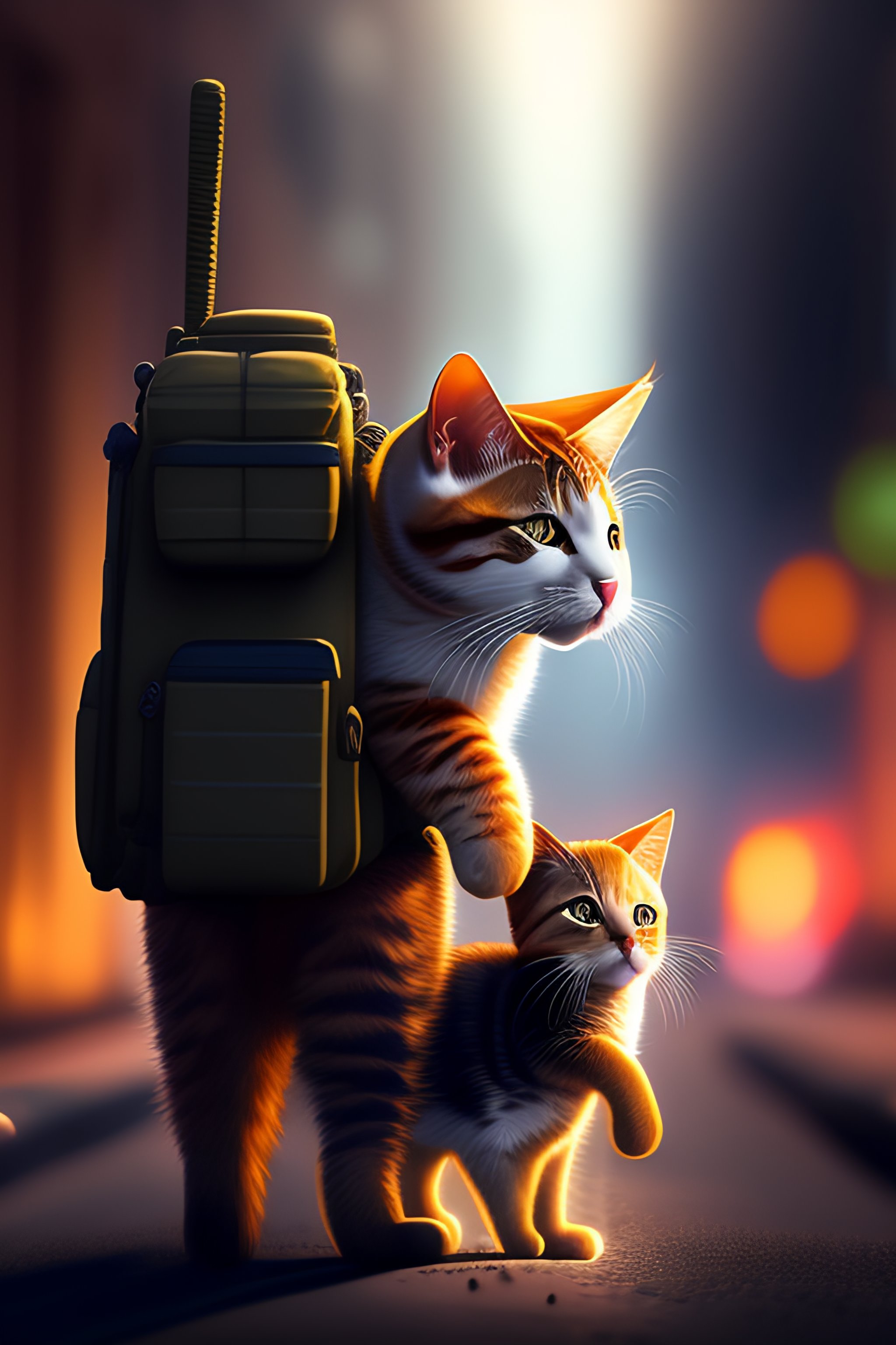 Lexica - A cat eating a military rat with a machine gun walking with a ...