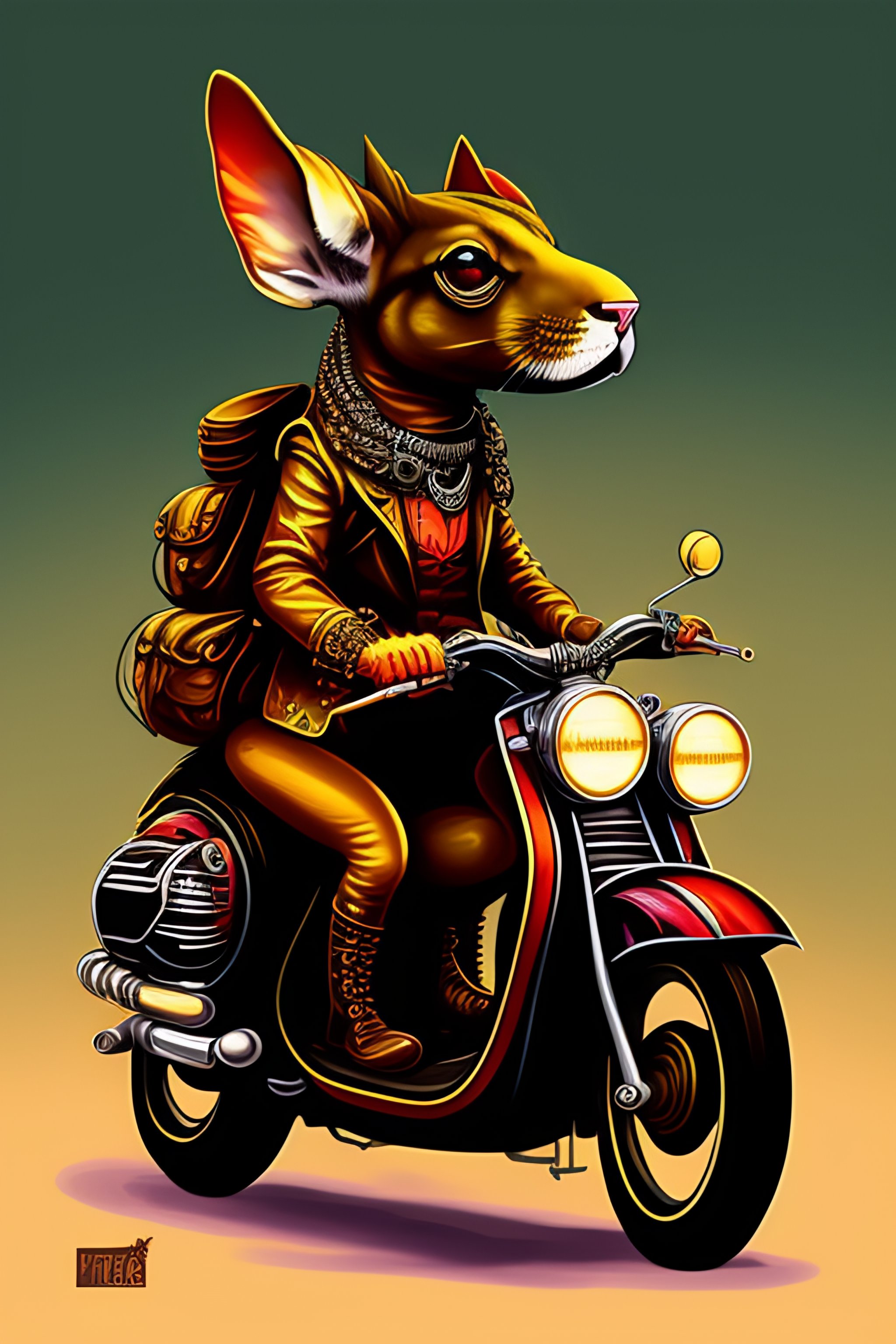 Lexica - A steampunk snake fursona with boots sitting on a vespa moped ...