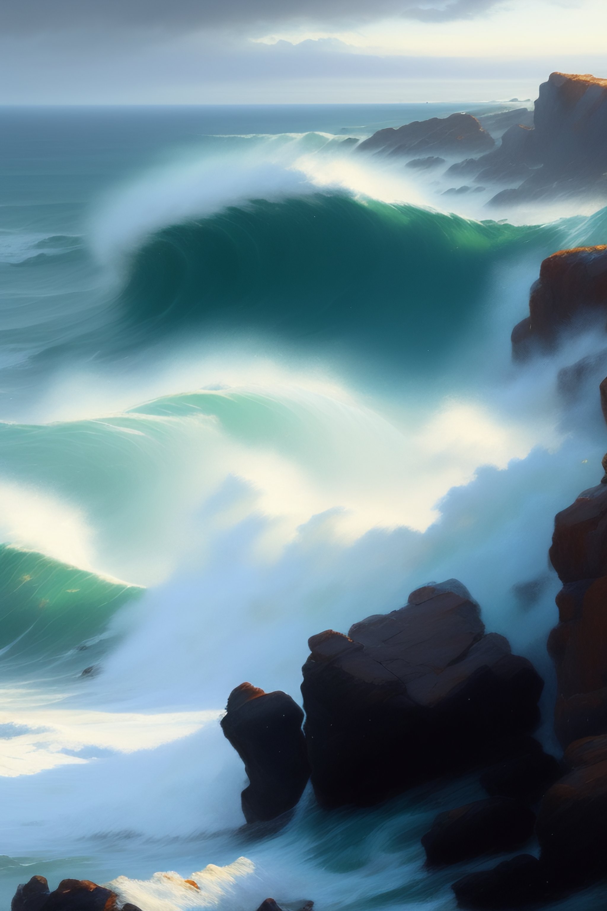 Lexica - Rocks being lashed by waves and singing, stormy weather, ocean ...