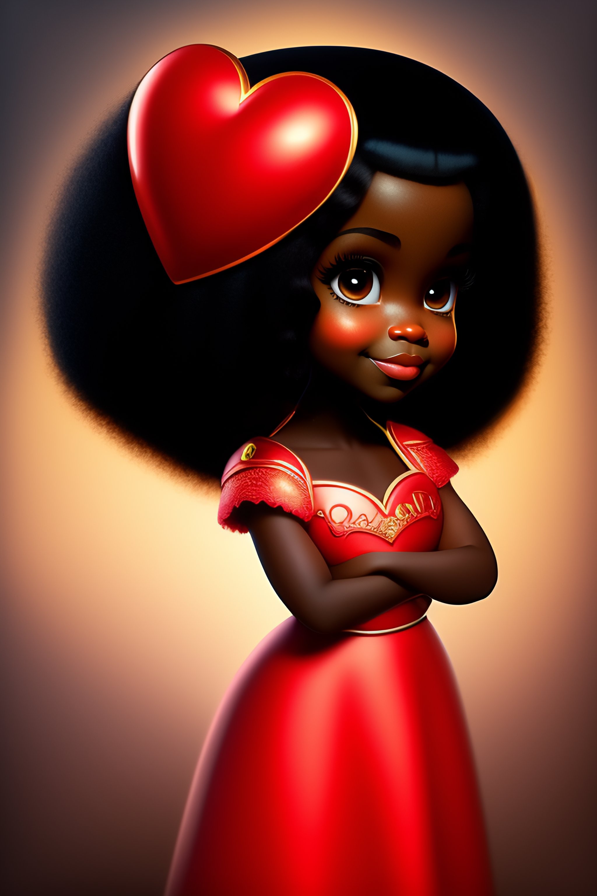 Lexica - Beautiful black pixar character girl, Cupid, Valentine’s Day ...