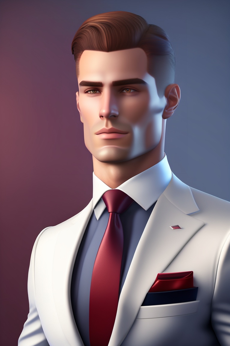 Lexica - A sharp-dressed businessman in a navy blue suit, white dress ...